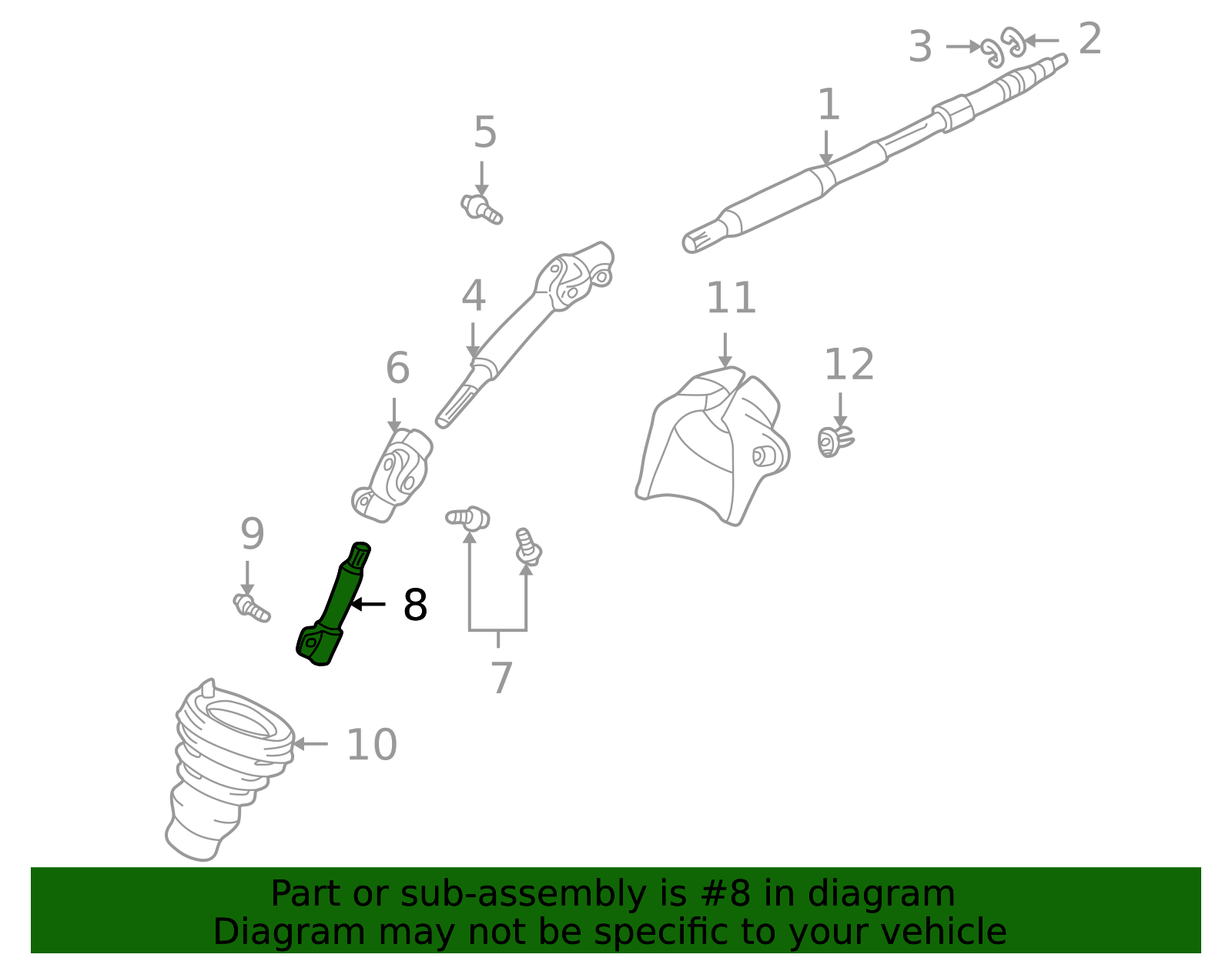 45297-52010 - Lower Shaft 2000-2006 Toyota | Bam Wholesale Parts