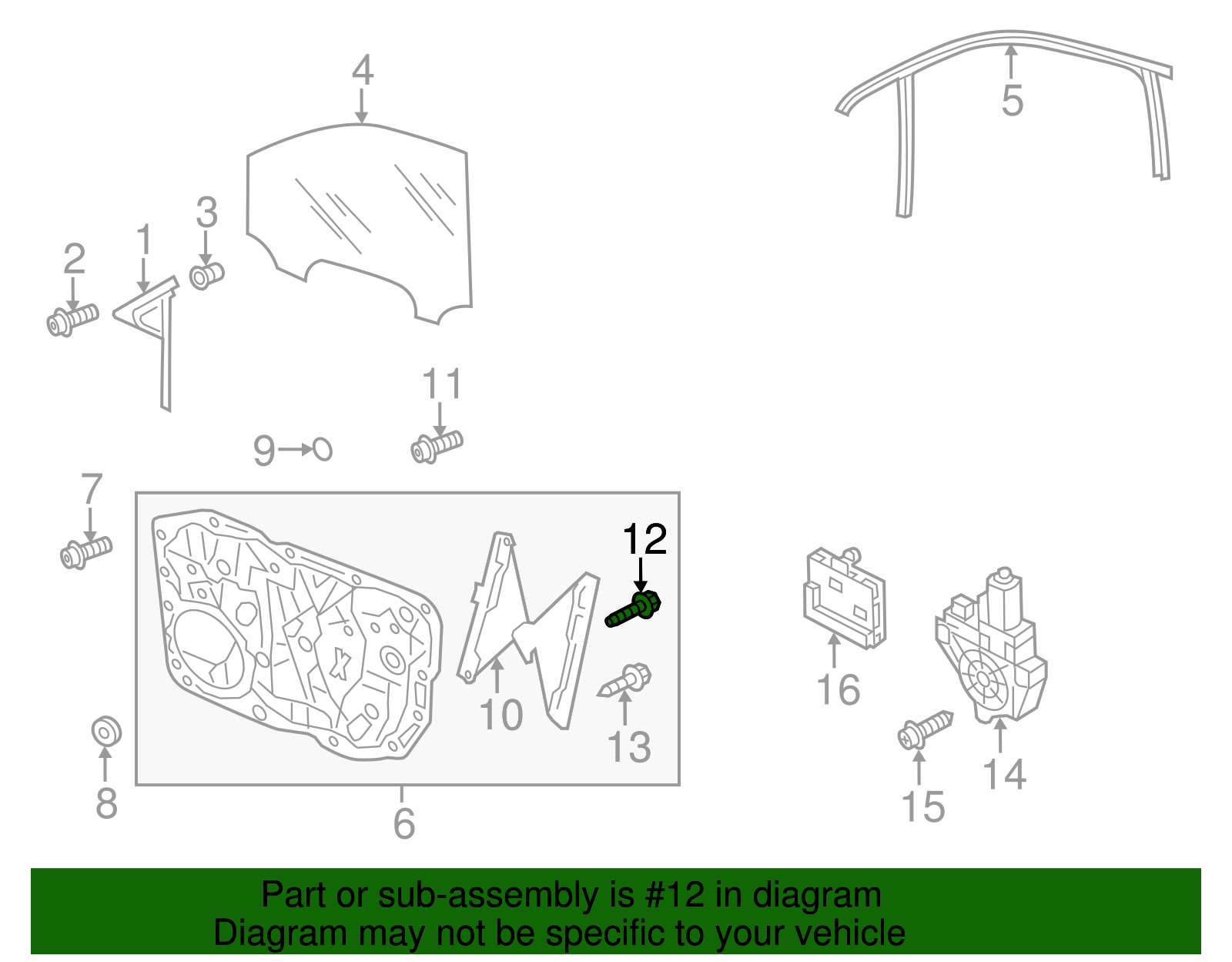 2011-2017 Volkswagen Touareg Window Regulator Mount Bolt WHT-005-451 ...