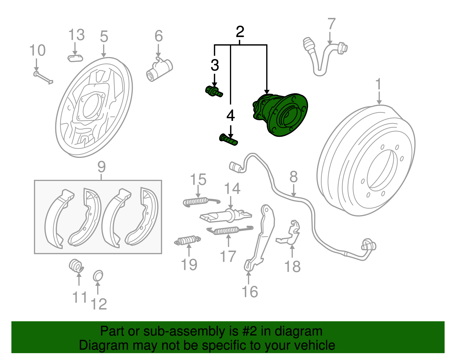 2008-2017 Mitsubishi Hub & Bearing 3785a008 | Mitsubishi Parts ...