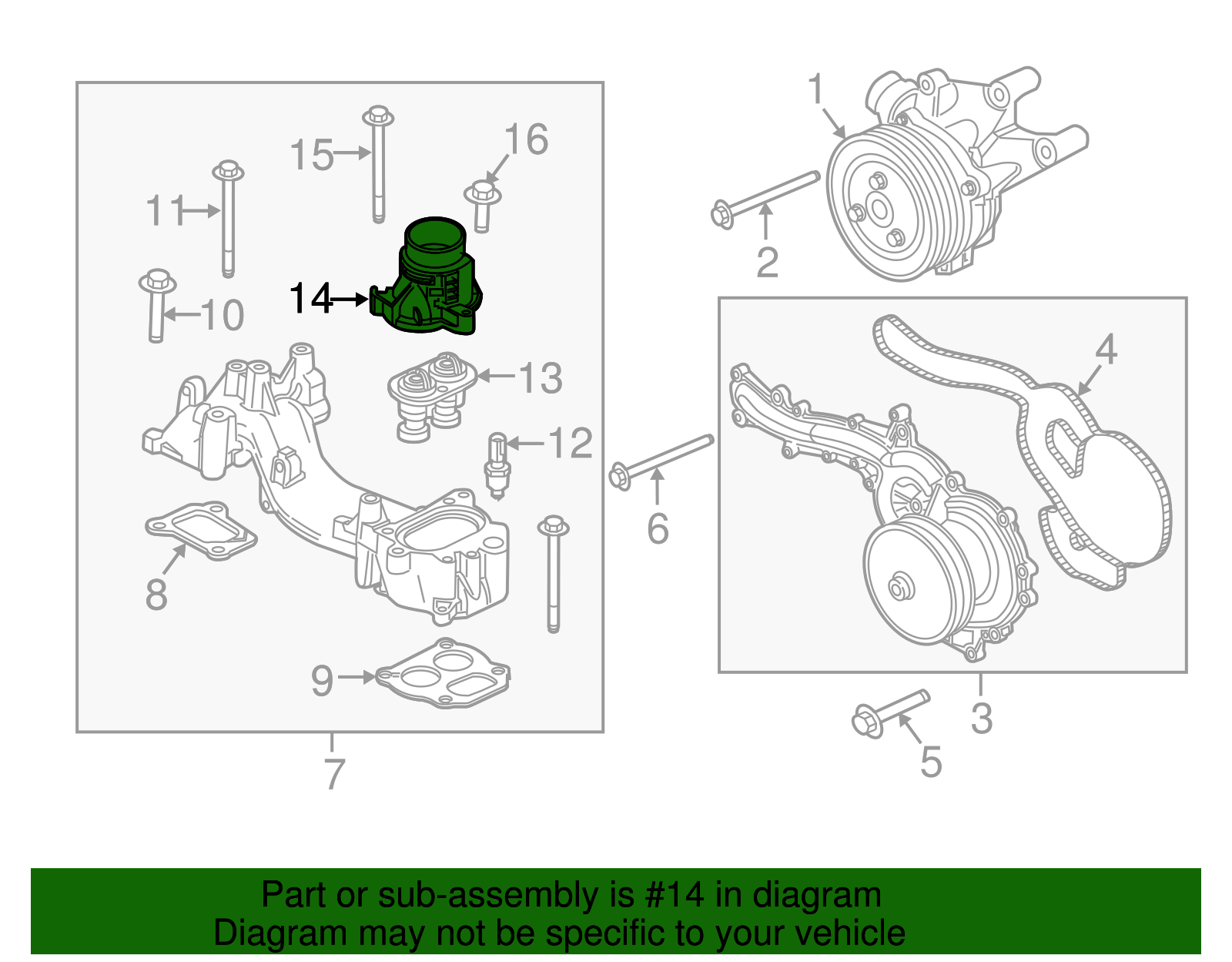 2011-2025 Ford Motorcraft™ Engine Coolant Thermostat Housing RH-315 ...