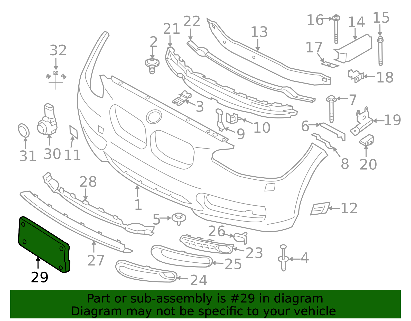 2014-2021 BMW License Bracket 51-11-7-293-872 | BMW OEM Parts