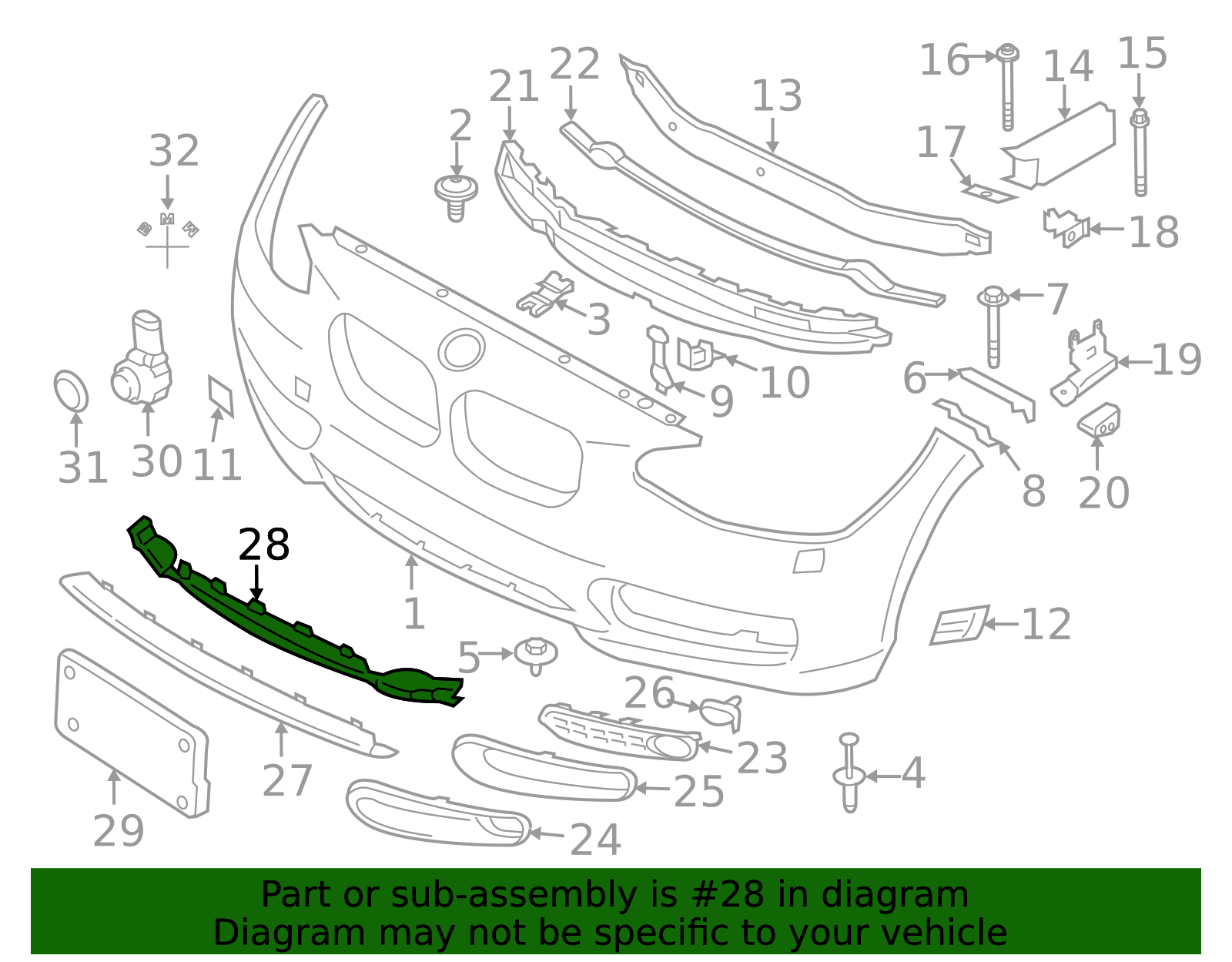 51117452295 - 2018-2021 BMW Lower Grille (51-11-7-452-295) | BMW of ...