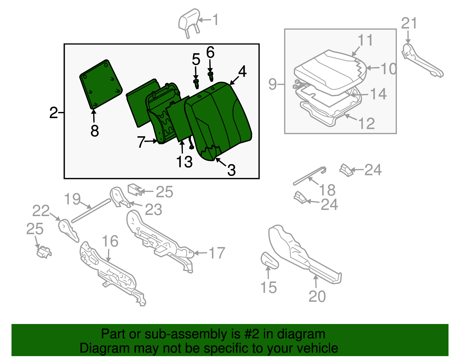 2007-2008 Nissan Maxima Seat Back Assembly 87600-ZK30B | My Nissan Part