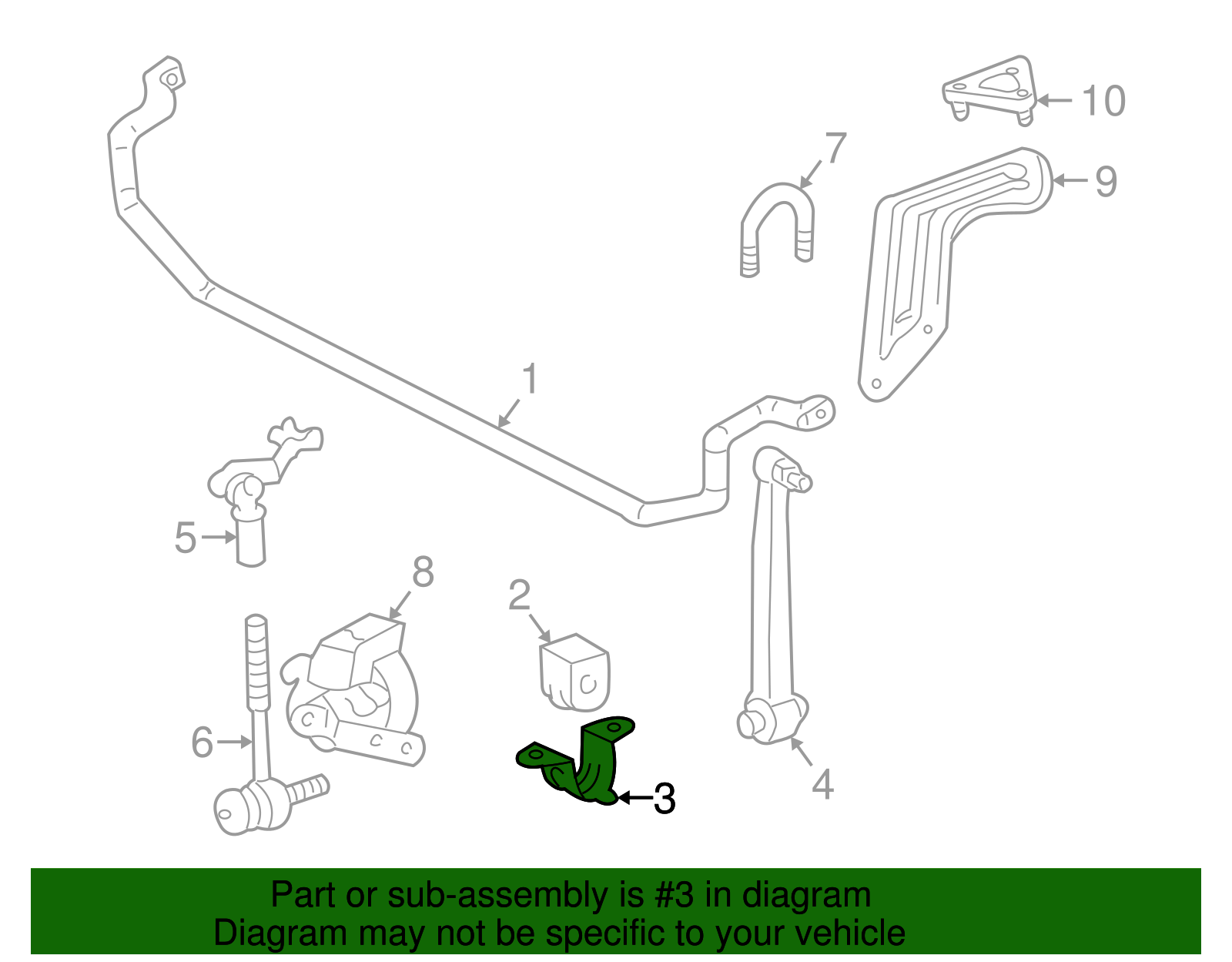 123-326-09-26 - Stabilizer Bar Bracket 1984-2004 Mercedes-Benz ...