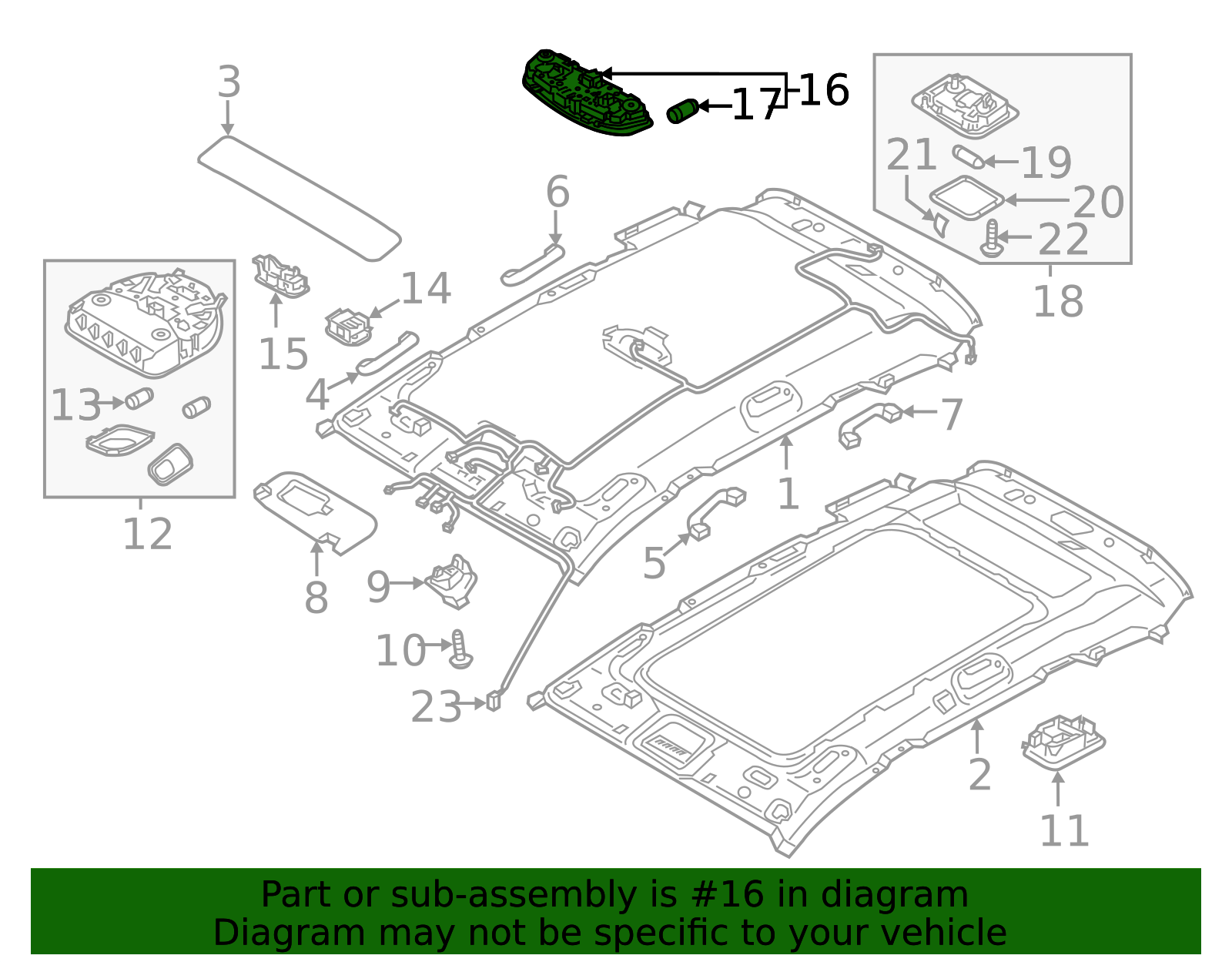 2013-2019 Hyundai Dome Lamp Assembly 92850-2W000-OM | Joseph Airport ...