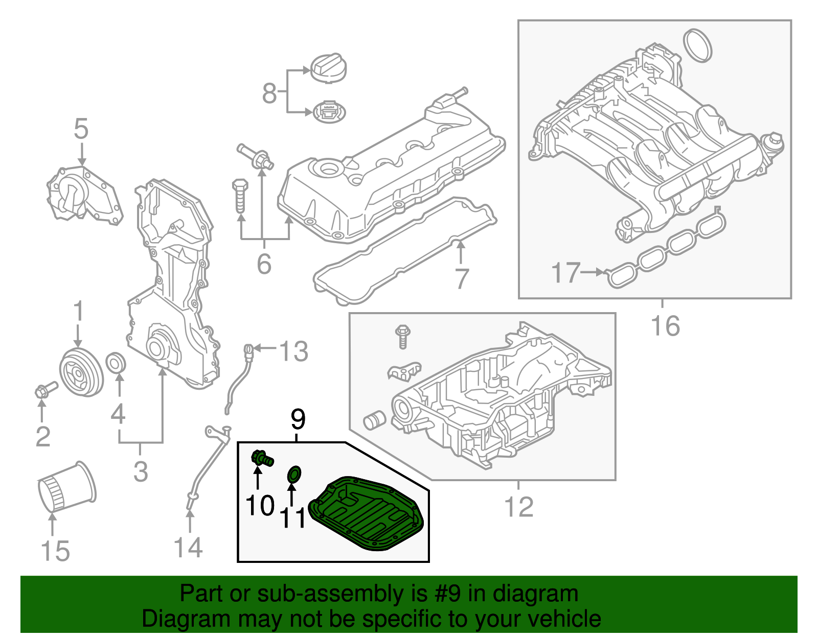 2017-2023 Nissan Oil Pan 11110-4BB1B | Nissan Parts Central