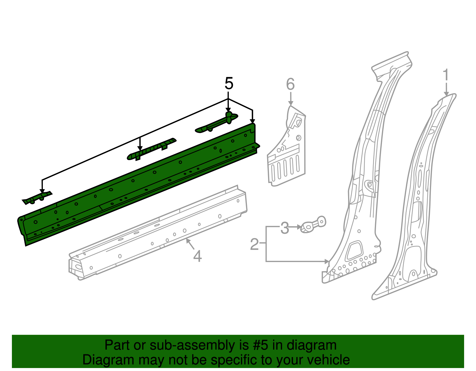 2018-2024 GM Rocker Reinforced - Passenger Side (RH) 84296143 ...