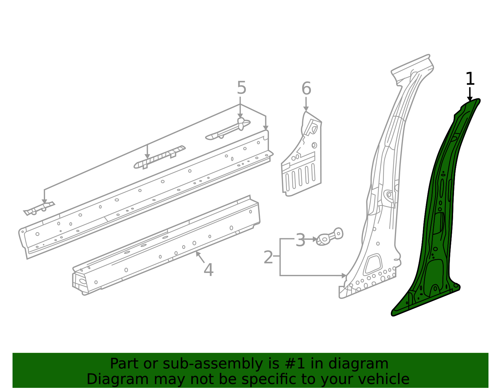 Passenger Side Center Pillar Inner Panel 84078123 GM | GMPartsDirect.com
