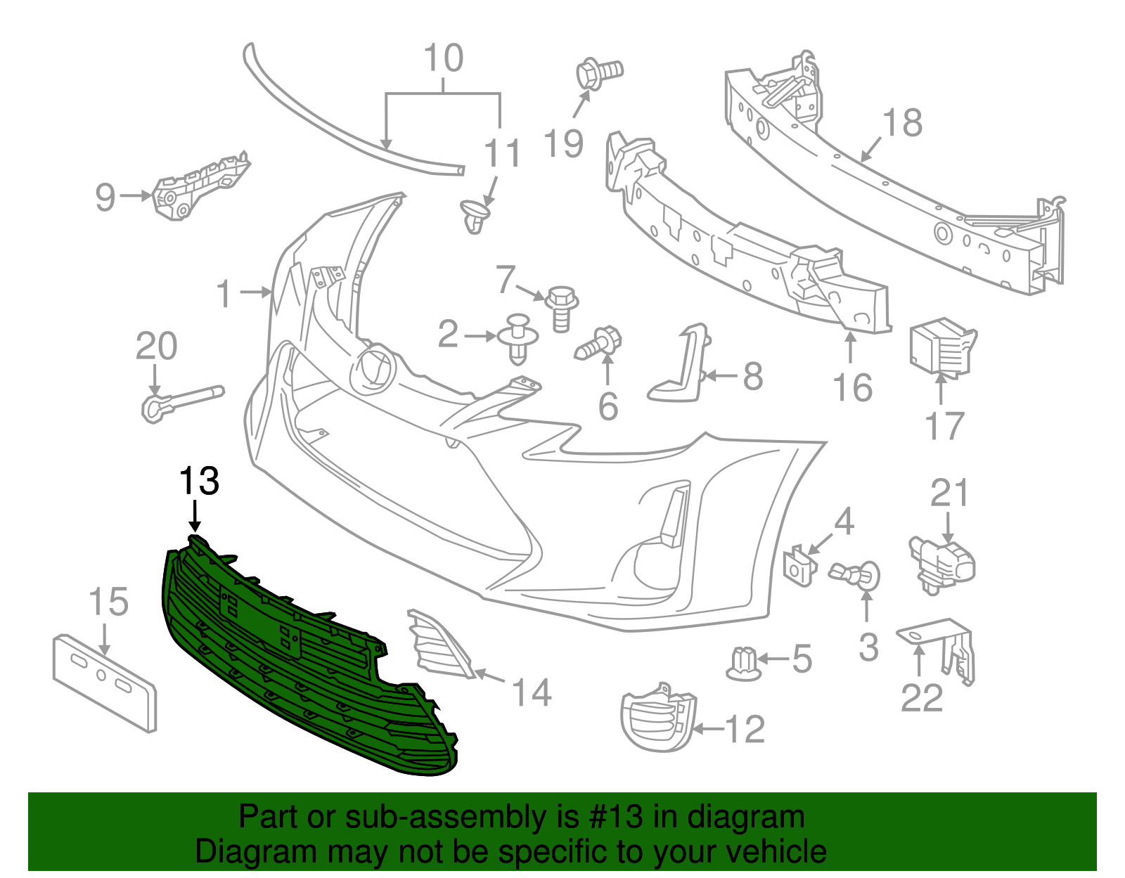 53112-21060 - Lower Grille 2014-2016 Scion tC | Longo Toyota Parts
