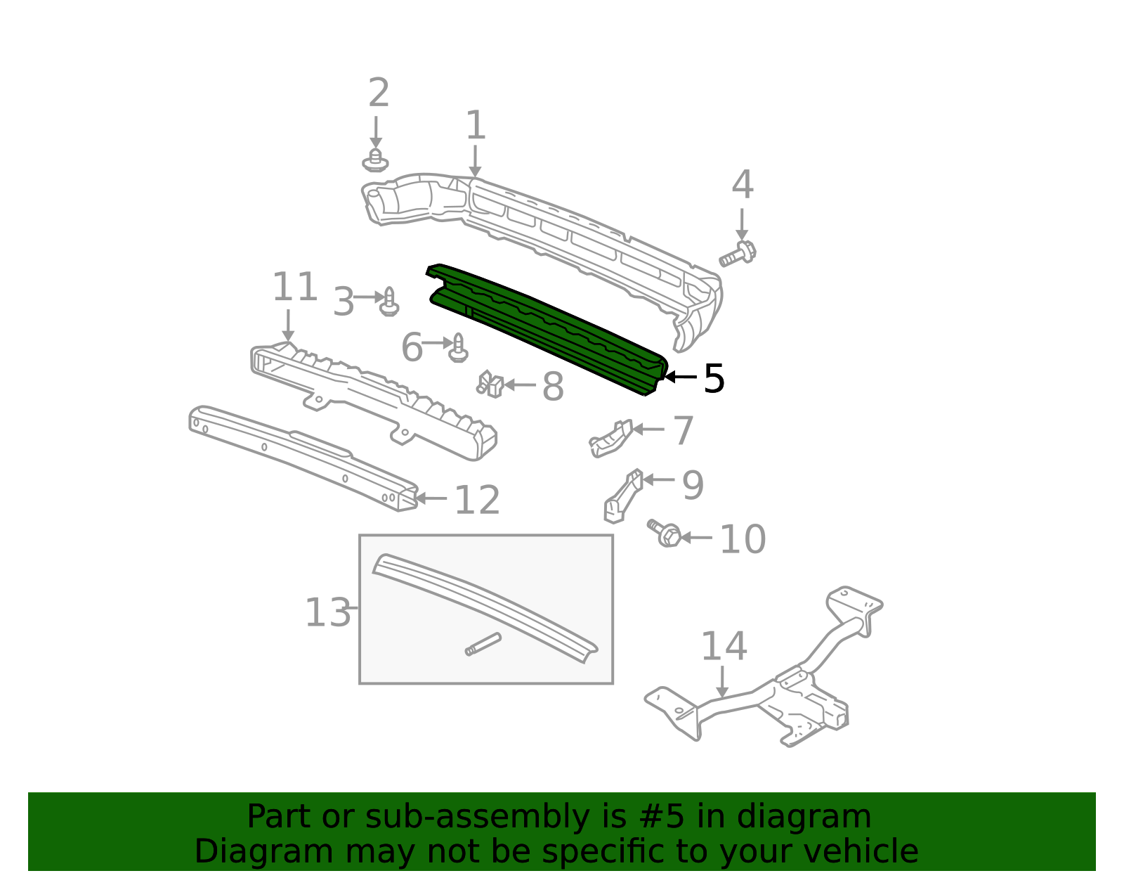 71502-SCV-A10ZA - Garnish Rear Bumper Face Skid *NH533* (Bumper Dark ...