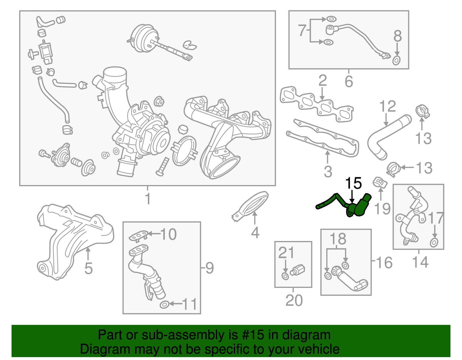 2011-2021 GM (Replaces 55567067) Turbocharger Coolant Return Pipe ...