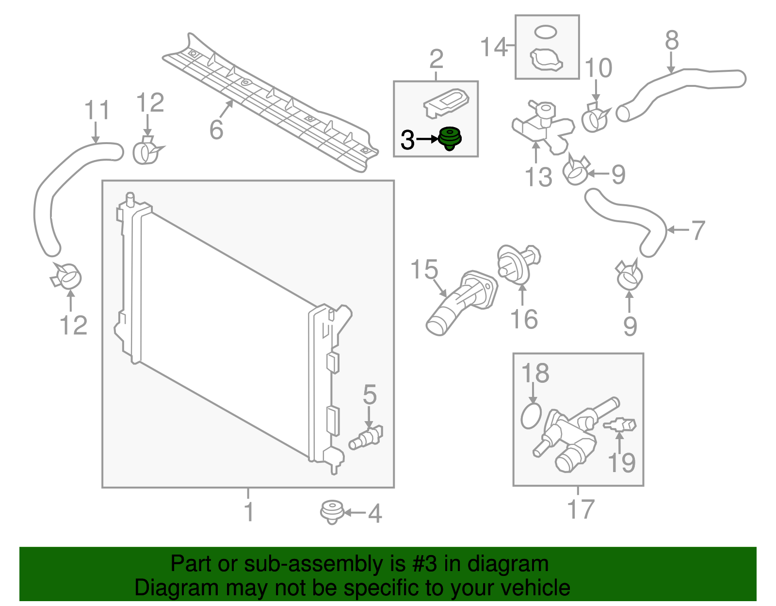 25335-1P000 - Radiator Assembly Upper Insulator 2012-2023 Kia | Kia ...
