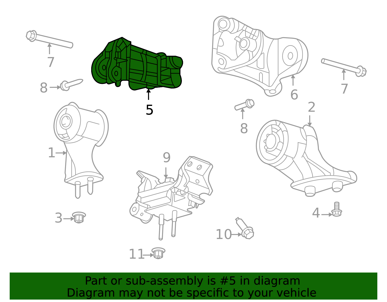 2021-2025 Ford | Engine Support | MB3Z-6038-E | Walls' Ford Parts