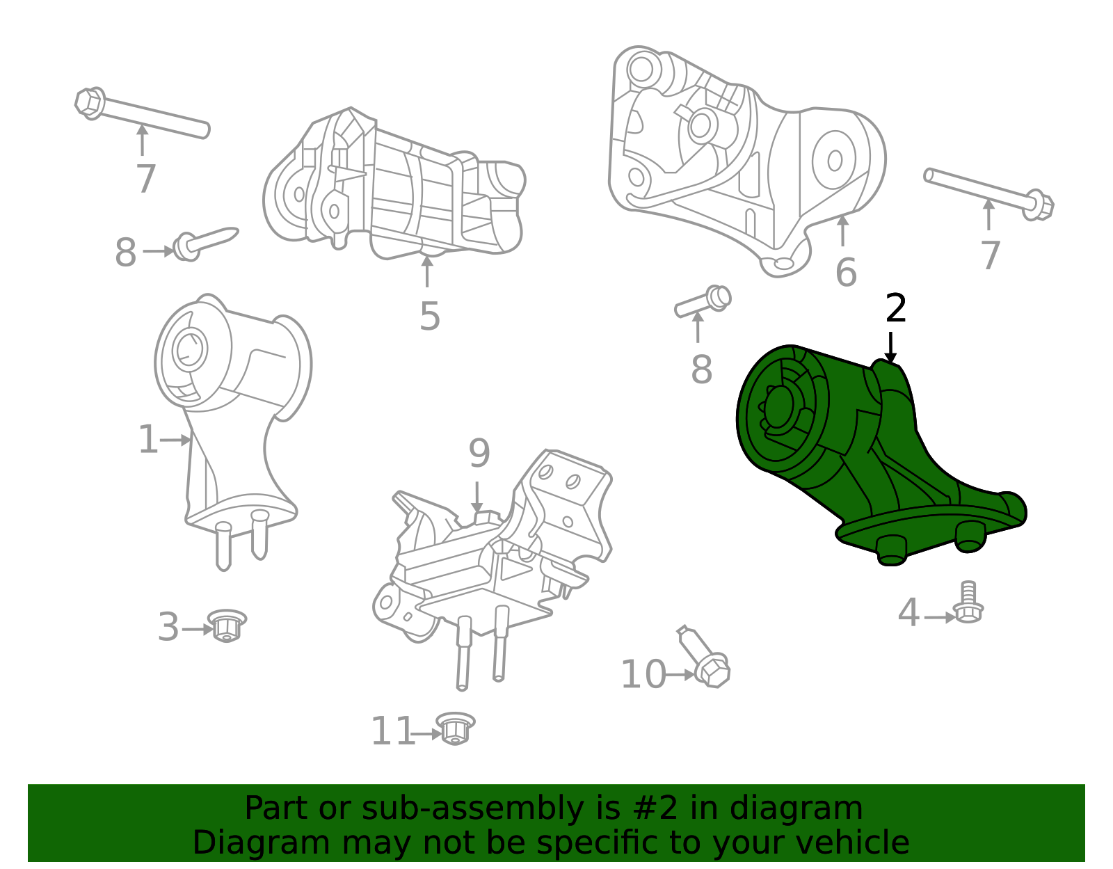 MB3Z-6038-B - Engine Mount 2021-2025 Ford Bronco | Ford Parts Direct