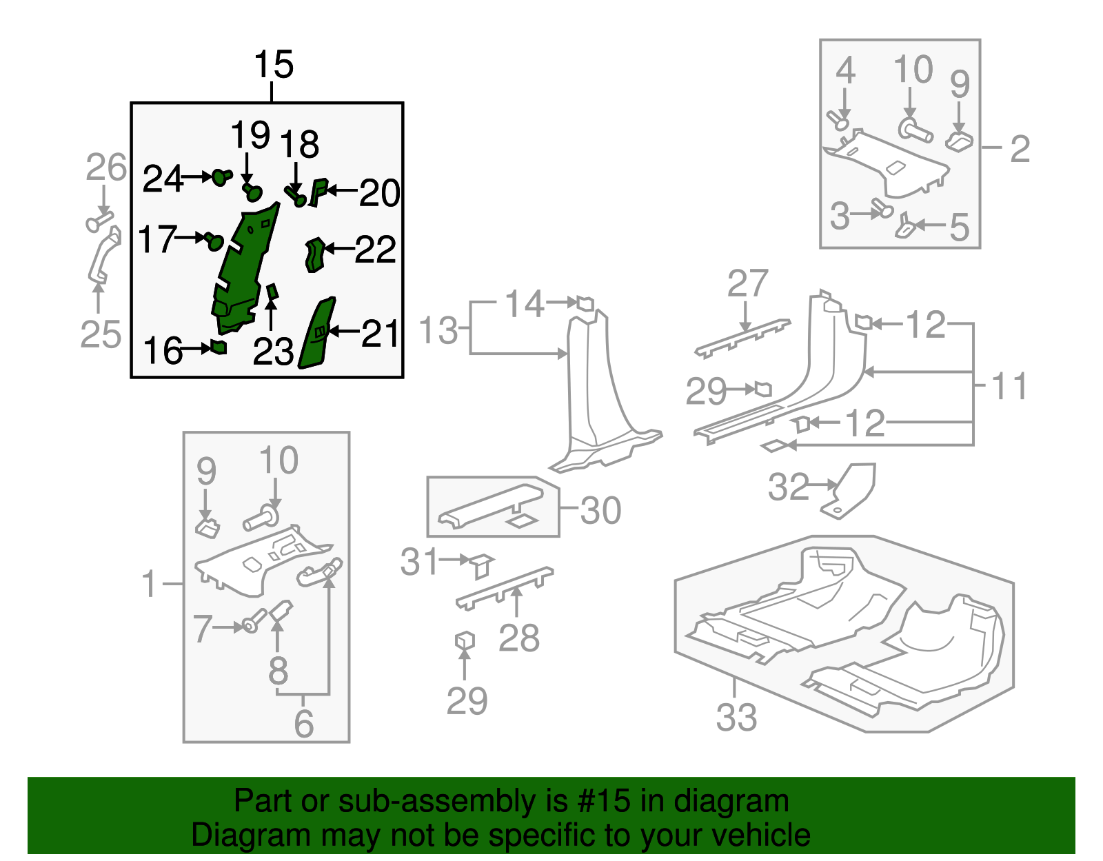 25971310 - OEM GM Upr Ctr Plr Trim | GMPartsCenter.net | GM Parts Center