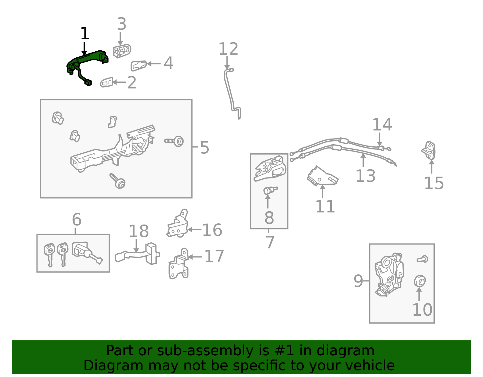 2014-2019 Toyota Corolla Handle, Outside 69220-02070-D0 | MotorMotor
