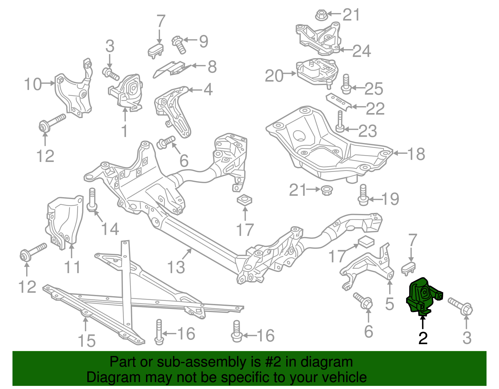2012-2017 Audi Mount 8R0-199-381-C | Audi USA Parts