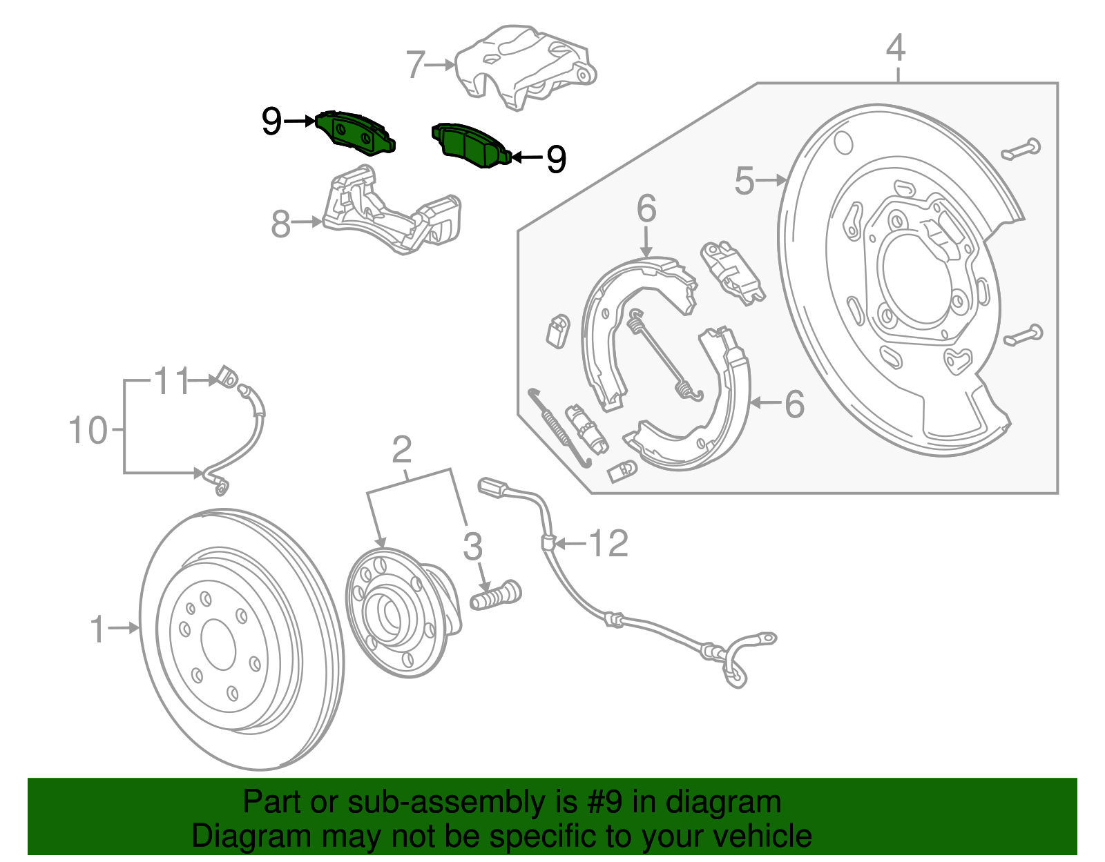 OEM GM Rear Disc Brake Pad Set with Springs For 2008-2016 Cadillac ...