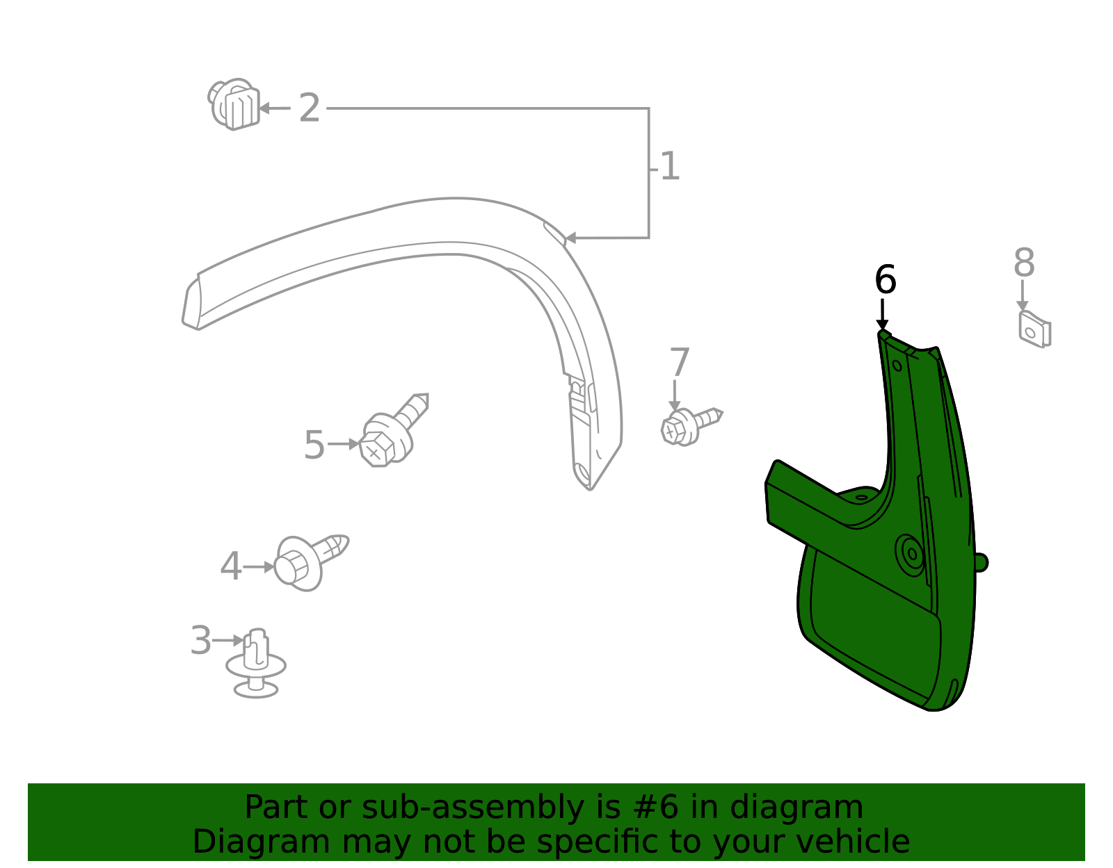 2020-2025 Toyota Highlander Mud Guard 76626-0E020 | OEM Parts Online