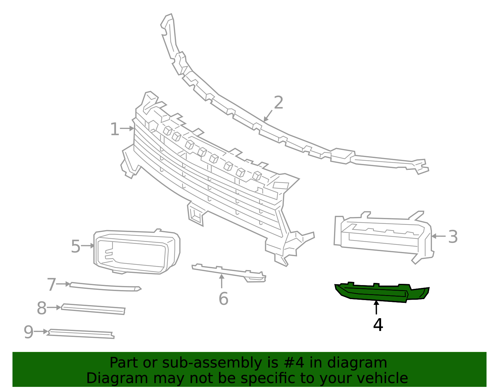2019-2023 Porsche Cayenne Front Trim 9Y0-807-675-B-OK1 | Sunset Porsche ...