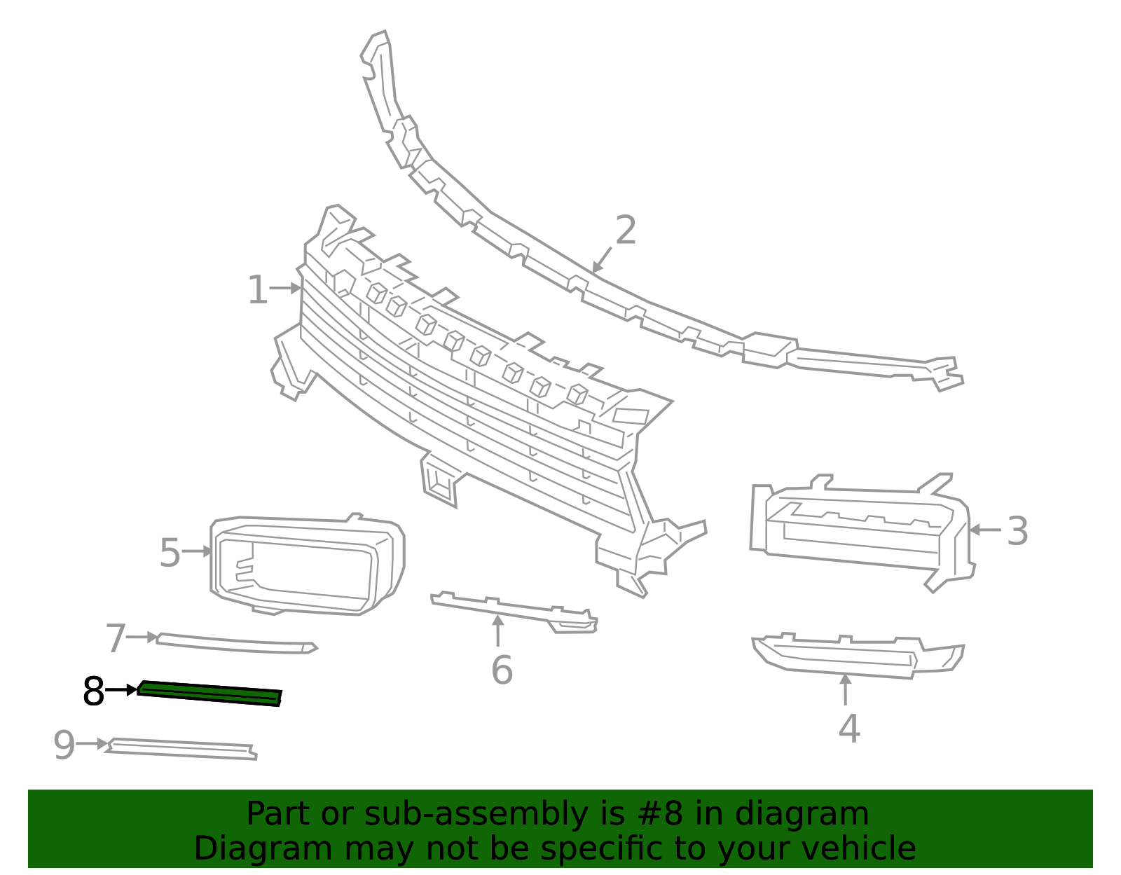 2019-2023 Porsche Cayenne Center Molding 9Y0-807-877-C-OK1 | Porsche Marin
