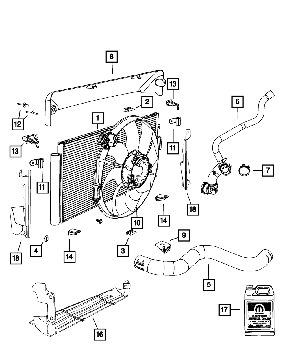 Radiator Outlet Hose for 2012-2017 Fiat 500 | OEM Mopar 4560160AE ...