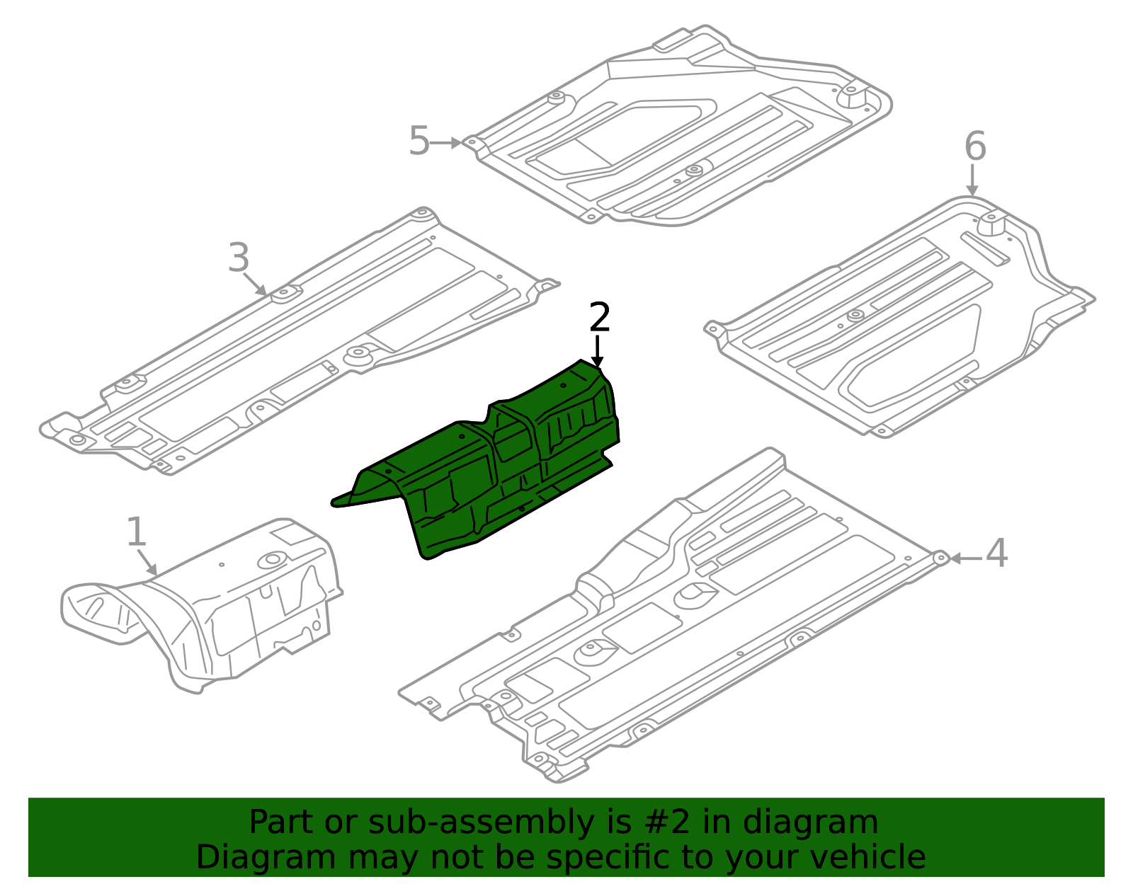 Hyundai - 84117-T6000 - Center Shield - 2021-2025 Genesis | OEM Hyundai ...