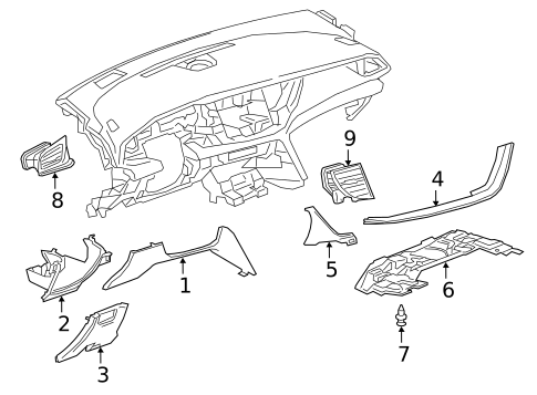 Instrument Panel Components for 2019 Buick Regal Sportback ...