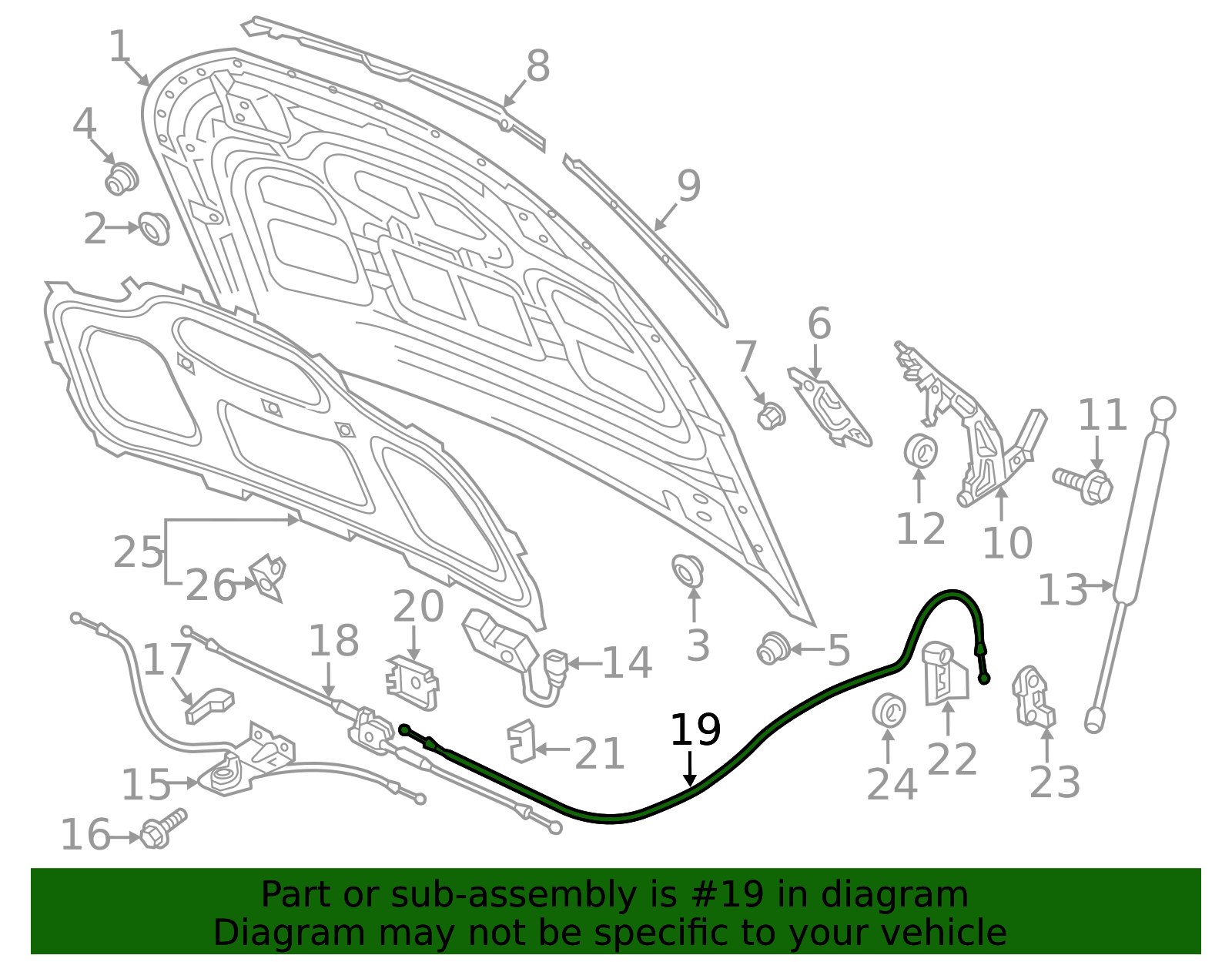80B-823-535-B - High-Quality Hood Release Cable for AutoNation Parts