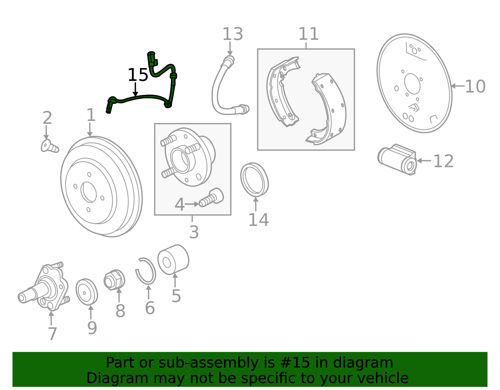 2013-2015 Chevrolet Spark Rear Passenger Side ABS Wheel Speed Sensor ...