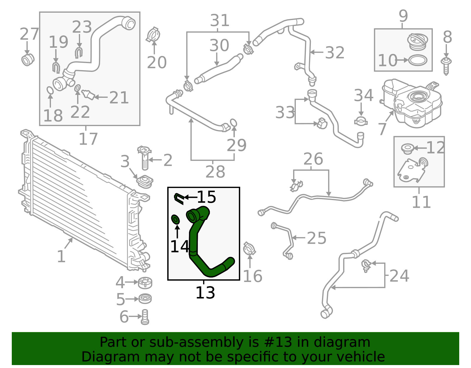4H0-121-101-AC - Upper Hose 2014-2015 Audi A8 Quattro | Audi OEM Parts