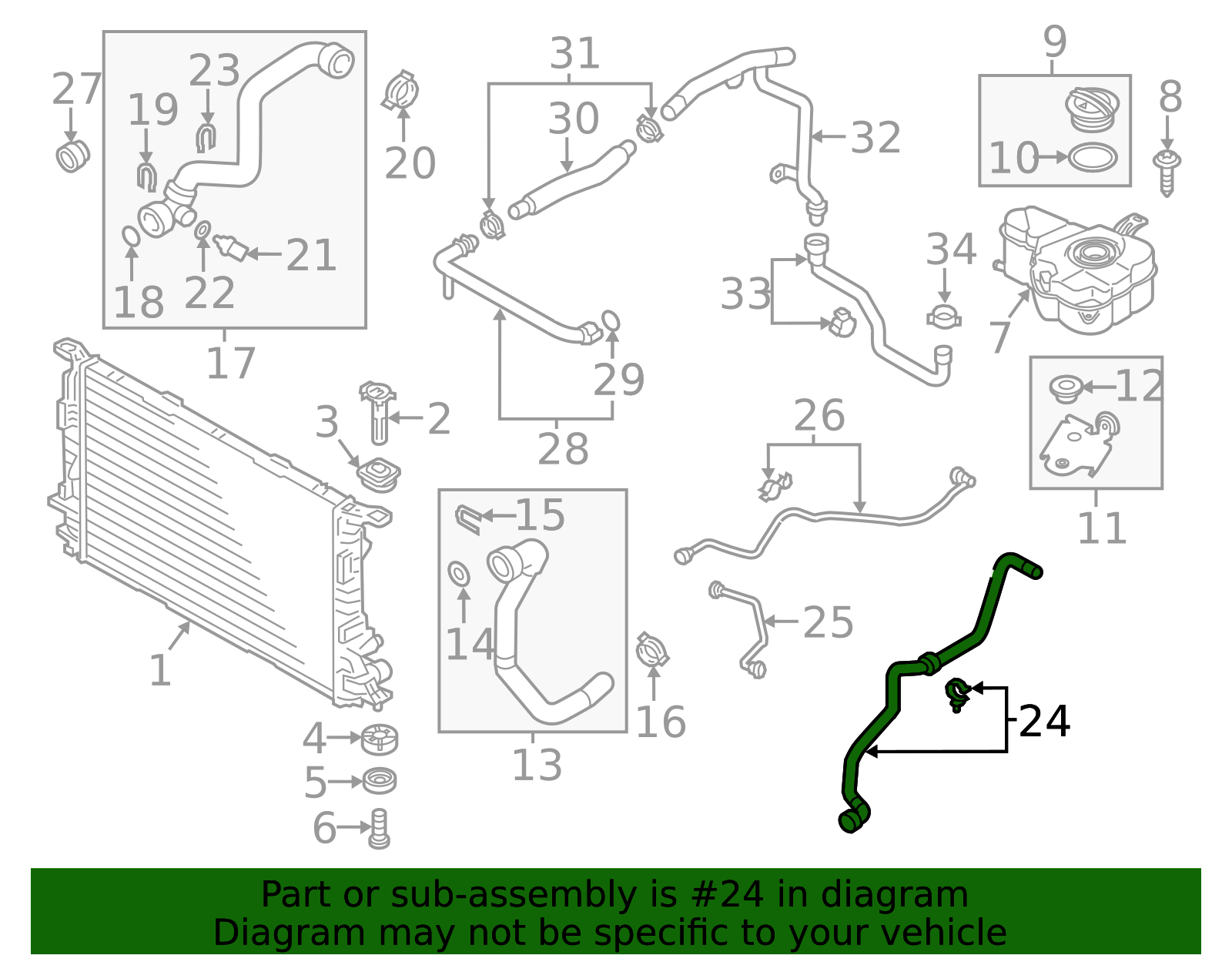 4H0-121-088-AD - Genuine Audi Reservoir Hose 4H0121088AD OEM Audi OEM Parts