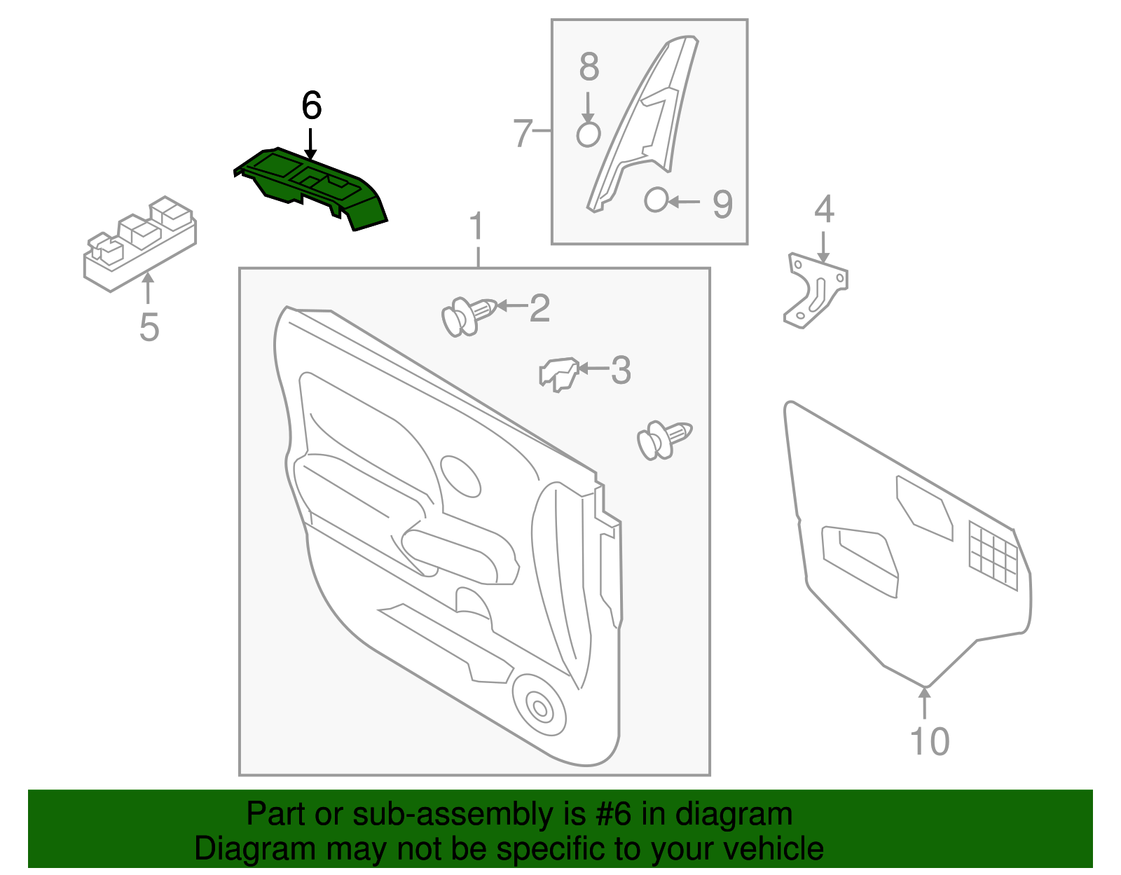 2009-2014 Nissan Cube Switch Bezel 80961-1FC0B | Boro Nissan Parts