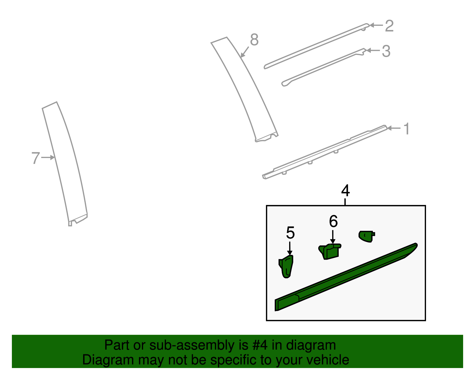 2015-2020 Cadillac Escalade ESV Galvano Silver Rear Passenger Side Door ...