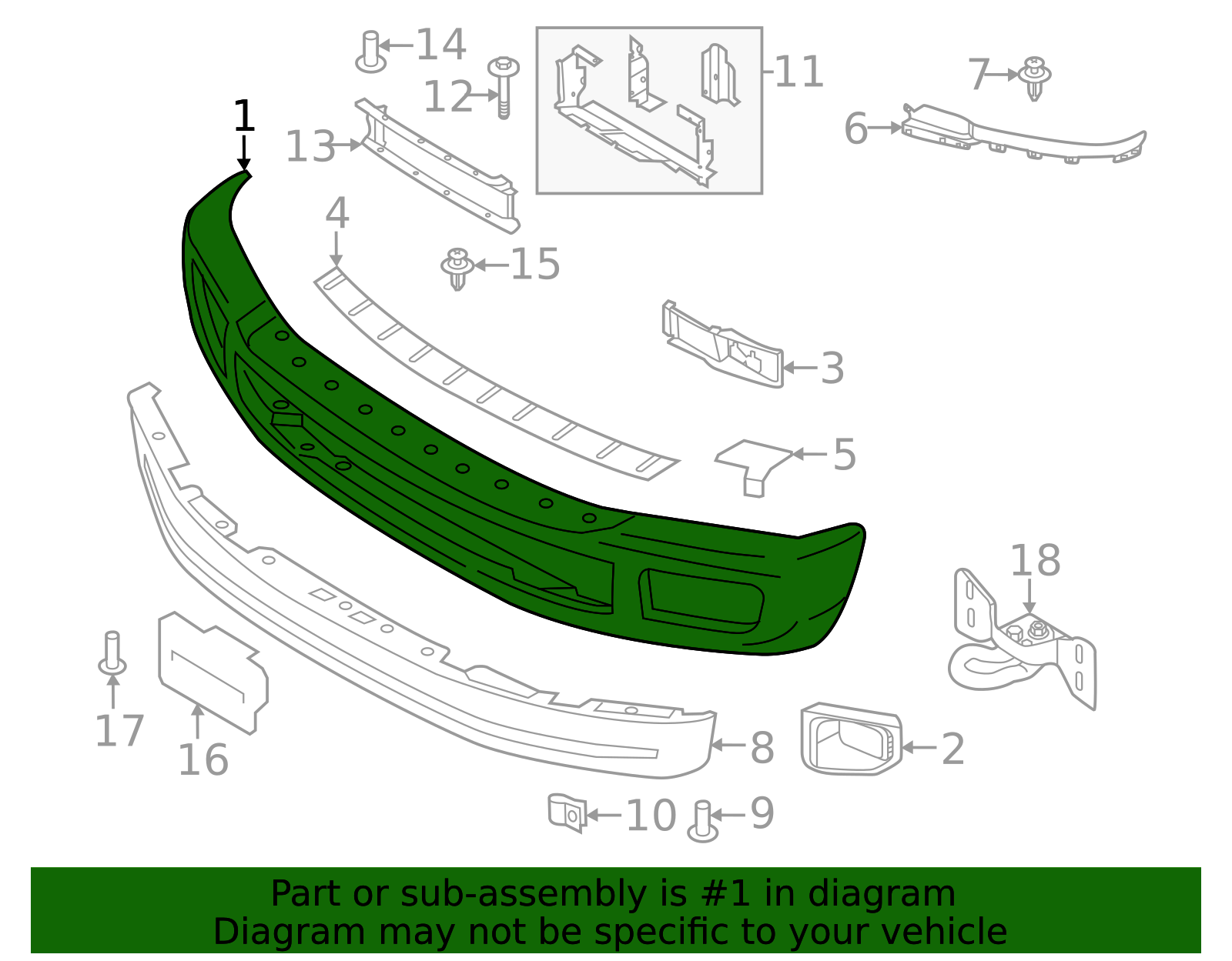 LC3Z-17757-AA - Bumper Face Bar 2020-2022 Ford | Ford Parts Direct