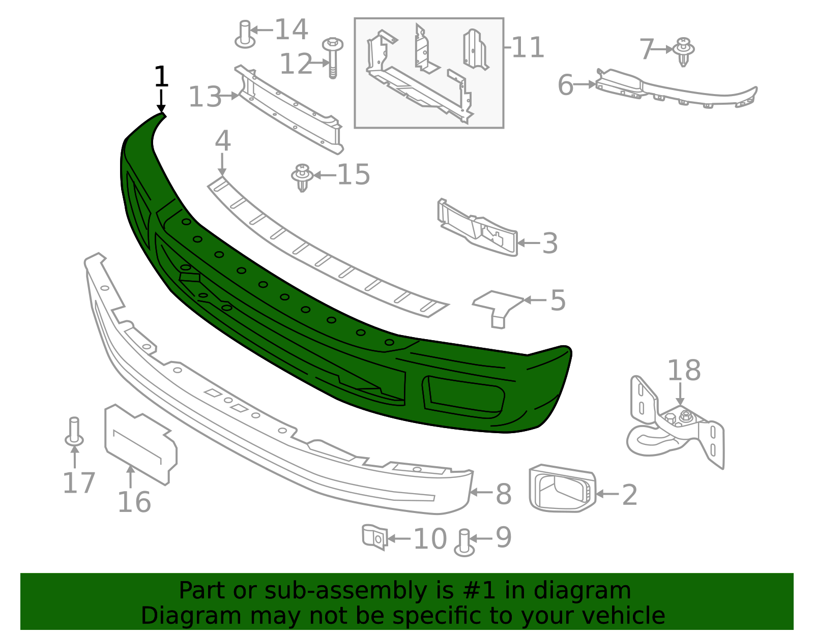 LC3Z-17757-A - Bumper Face Bar - 2020-2022 Ford | Lasco Auto Parts