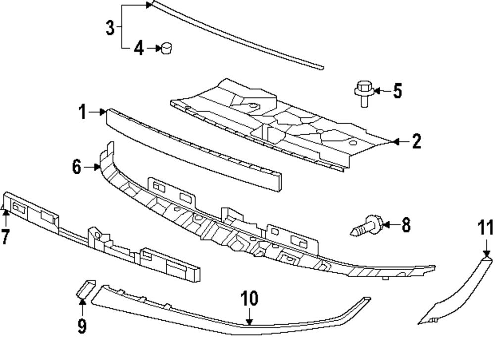 Hyundai - 86351-GI000-CA - Upper Grille - 2022-2025 Hyundai Ioniq 5 ...