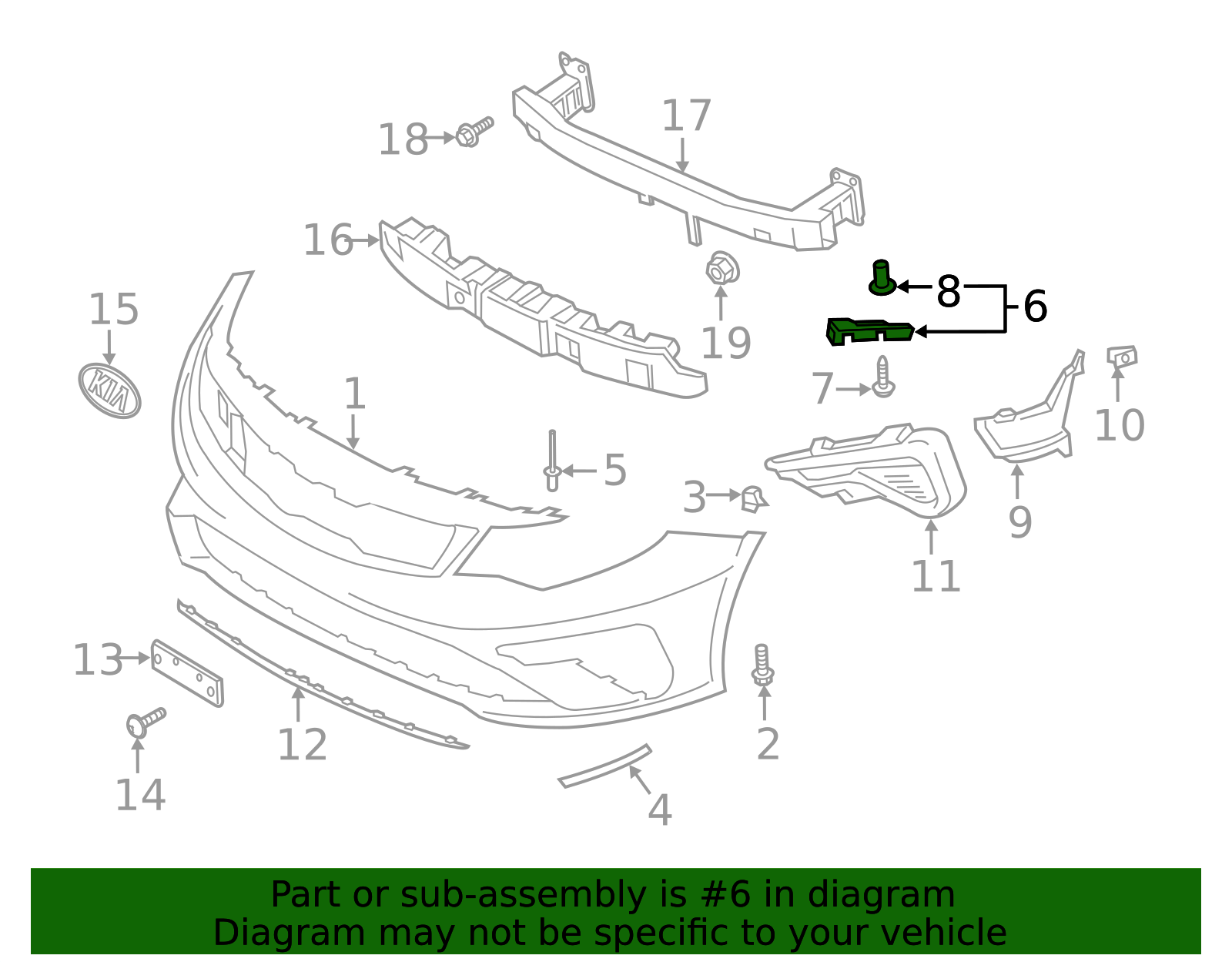 2016-2020 Kia Optima Side Bracket 86514-D5000 | Kia Parts Online