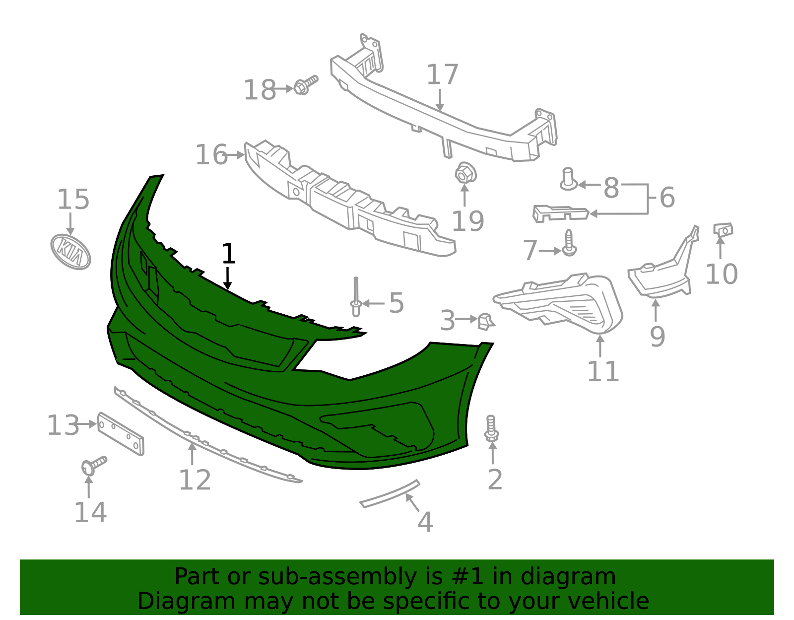 86511-D5500 - Bumper Cover 2019-2020 Kia Optima | Genuine Kia Parts