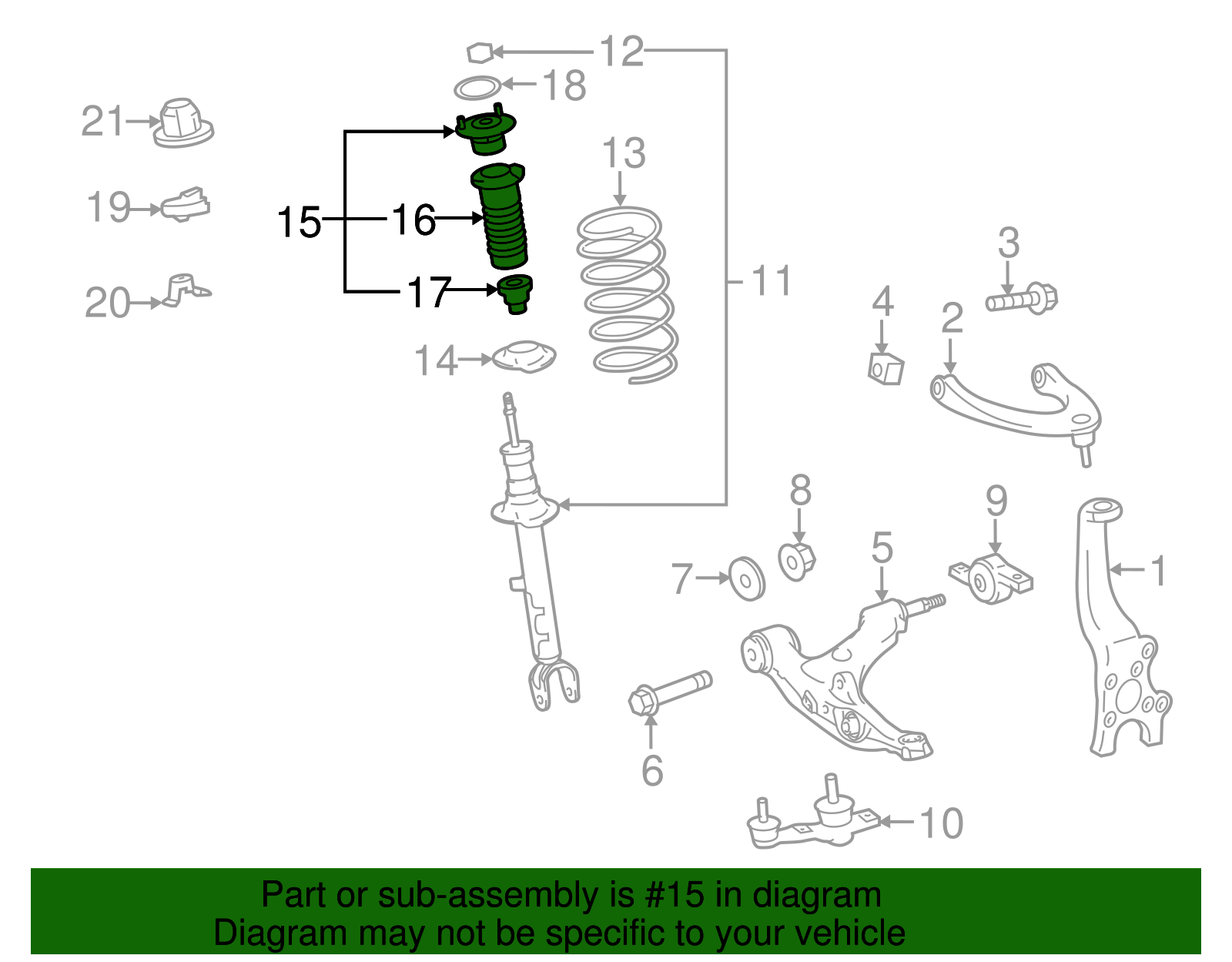 48680-53071 - Strut Mount - 2014-2016 Lexus | My L Parts