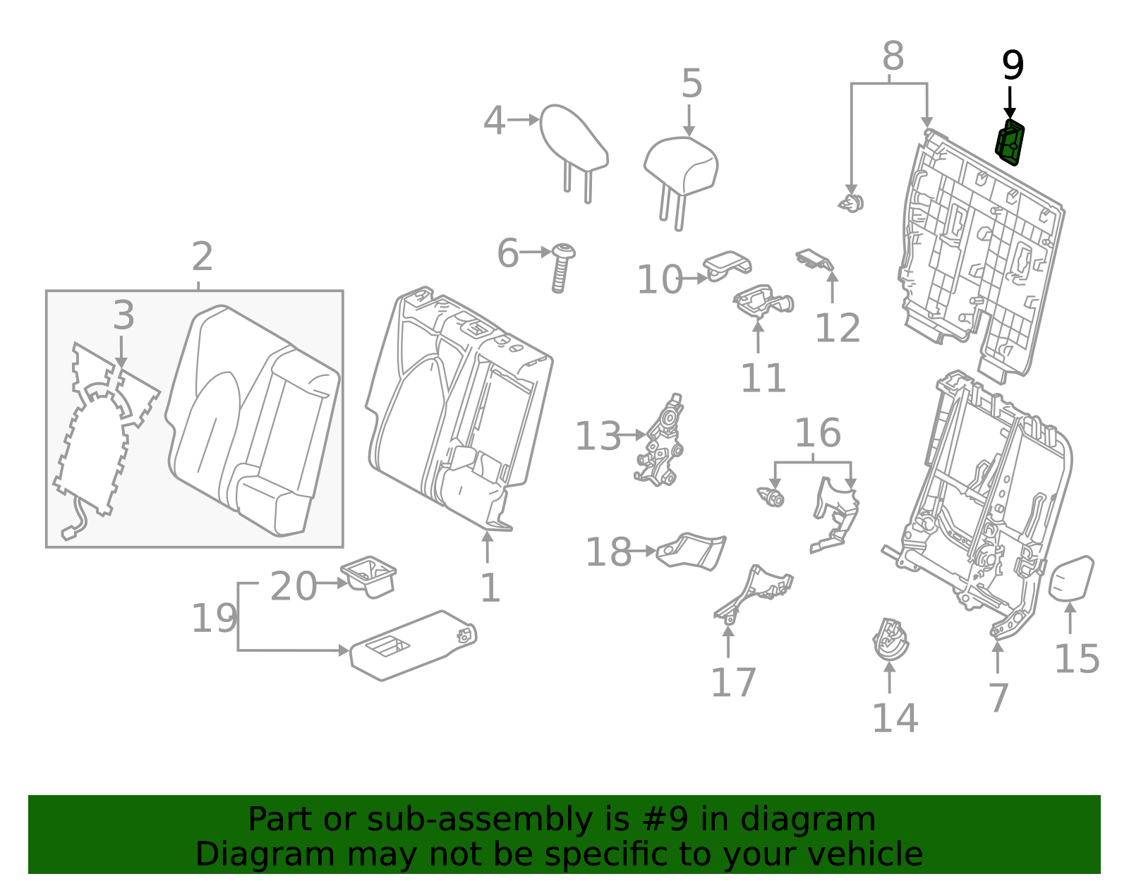 Genuine Toyota Seat Back Panel Hole Cover part# 72996-0E180-C0 for 2020 ...