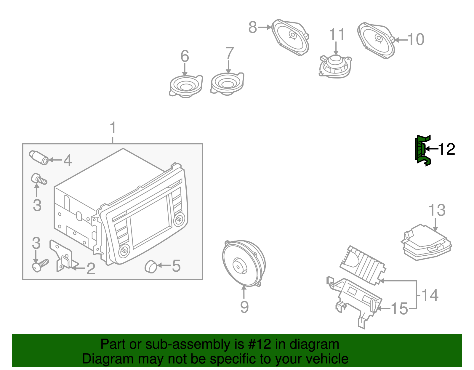 2013-2015 Mazda CX-9 Rear Speaker TK21-66-96X | Mazda Parts Deals