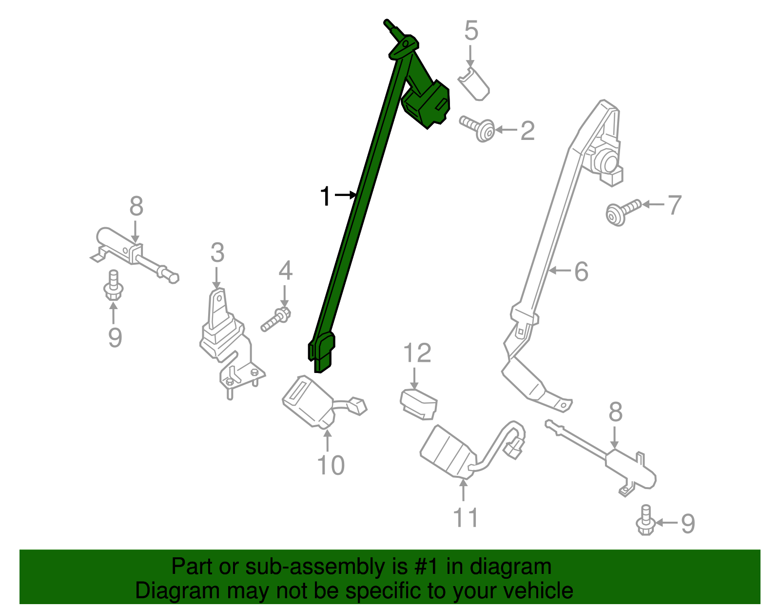 2015-2021 Ford Edge Lap & Shoulder Belt FT4Z-58611B68-GA | OEM Parts Online
