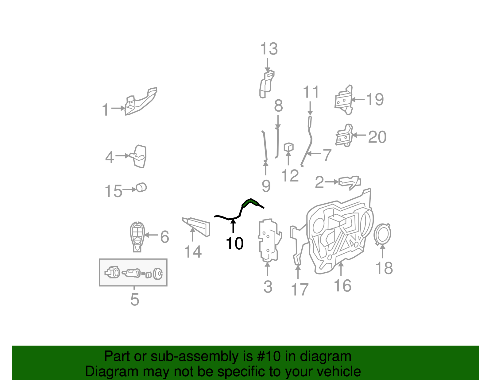 2011-2020 Mopar Lock Rod 68071839AA | Mopar Parts Canada