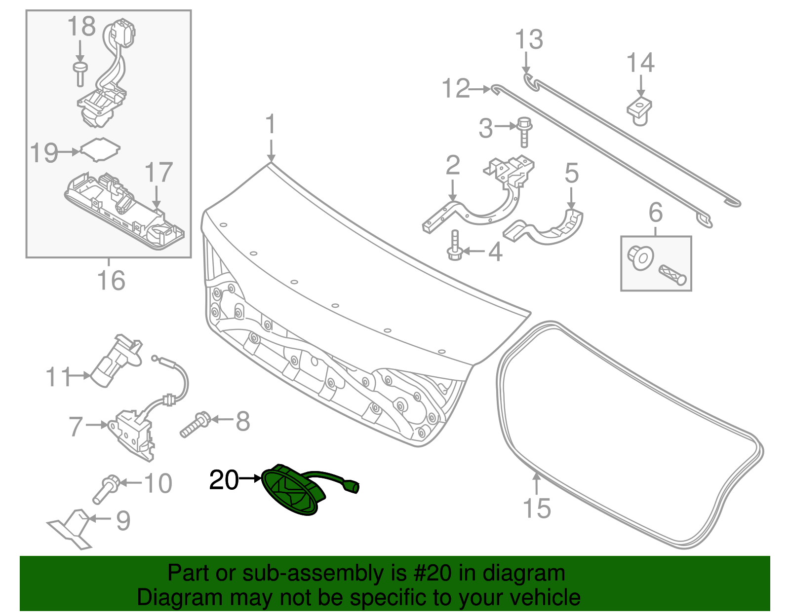 81260-C1500-S3B - High-Quality Deck Lid Handle for 2018 Hyundai Sonata ...
