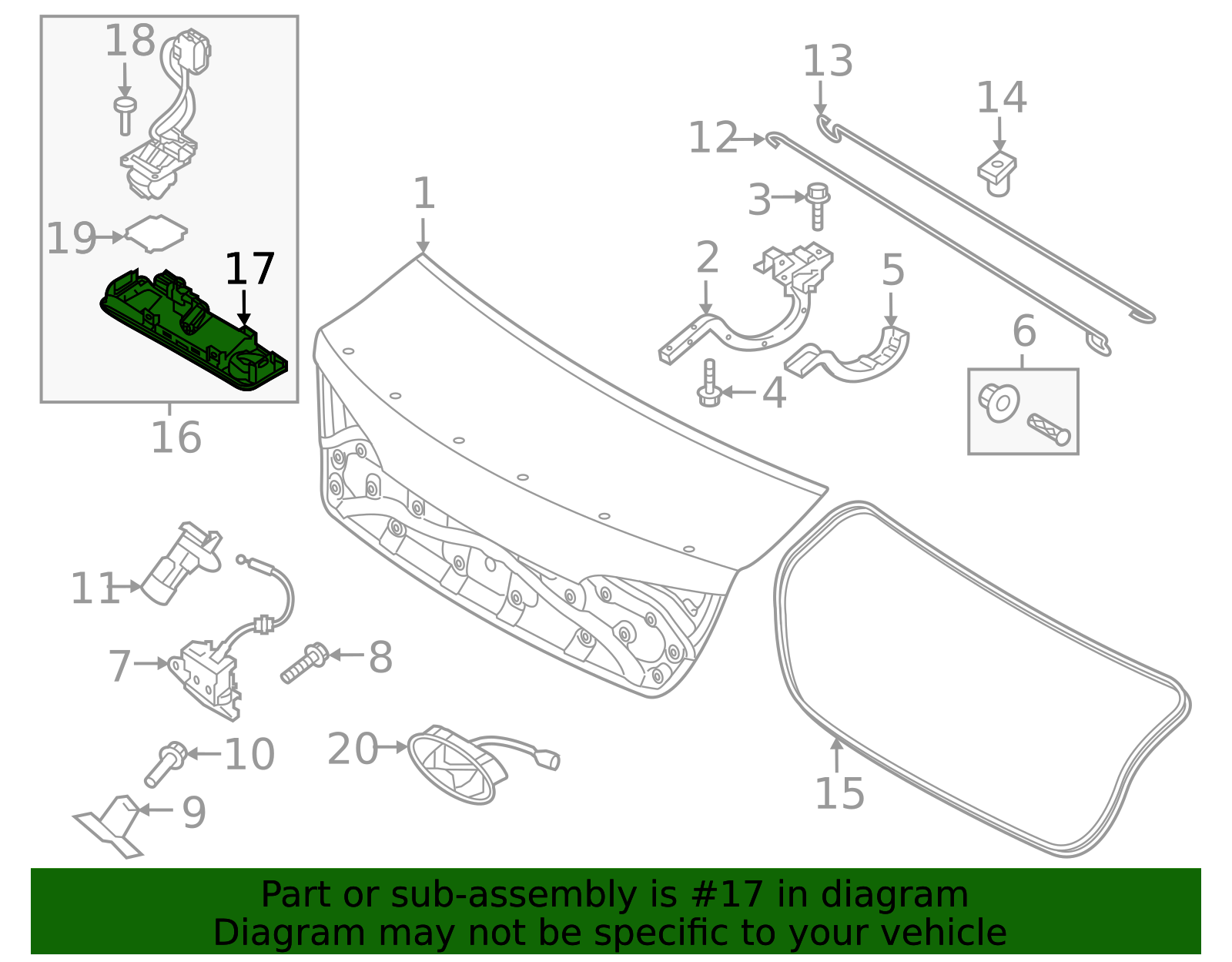 81260-C1010 - High-Quality Deck Lid Handle for 2015-2017 Hyundai Sonata ...