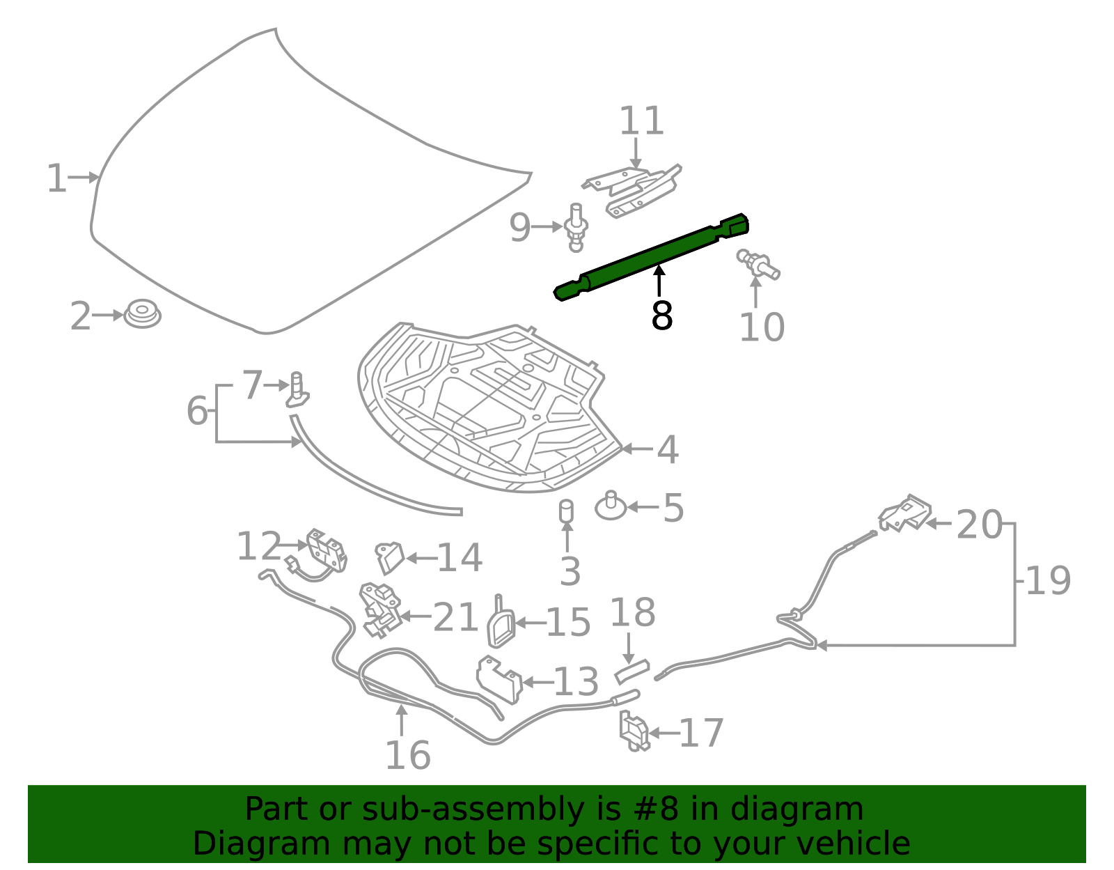 E5C701MA5KNW - Value Advantage™ STAY ASSY HOOD 2011-2019 INFINITI ...