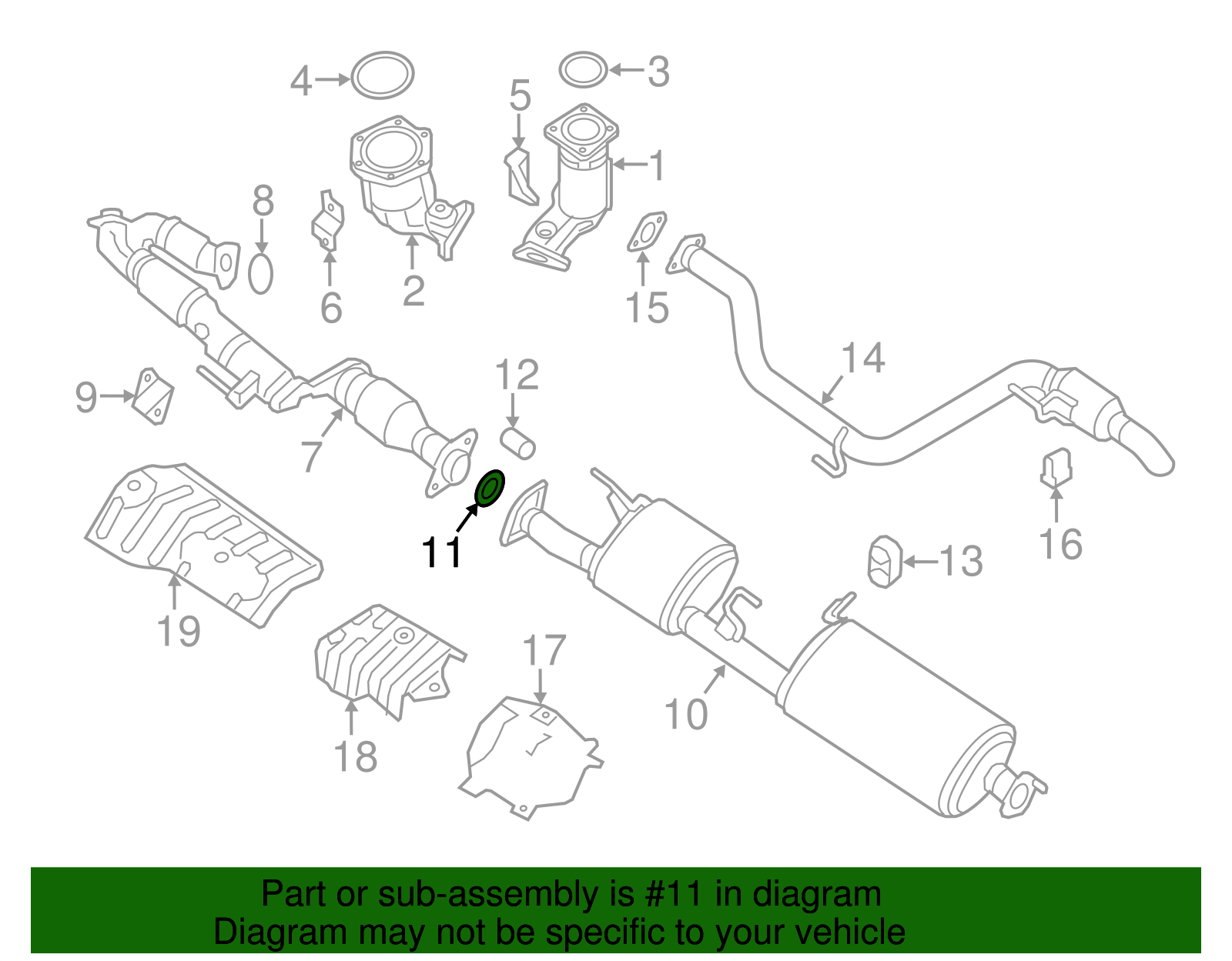 2013-2018 Infiniti Muffler & Pipe Gasket 20695-ED10E | Infiniti of Nashua