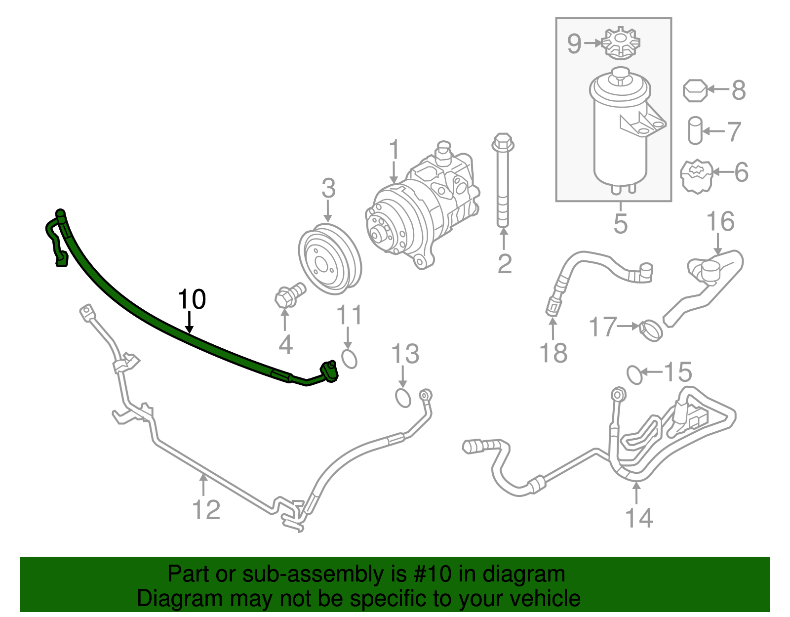2008-2019 BMW Power Steering Pressure Hose 32-41-6-786-394 | BMW OEM Parts