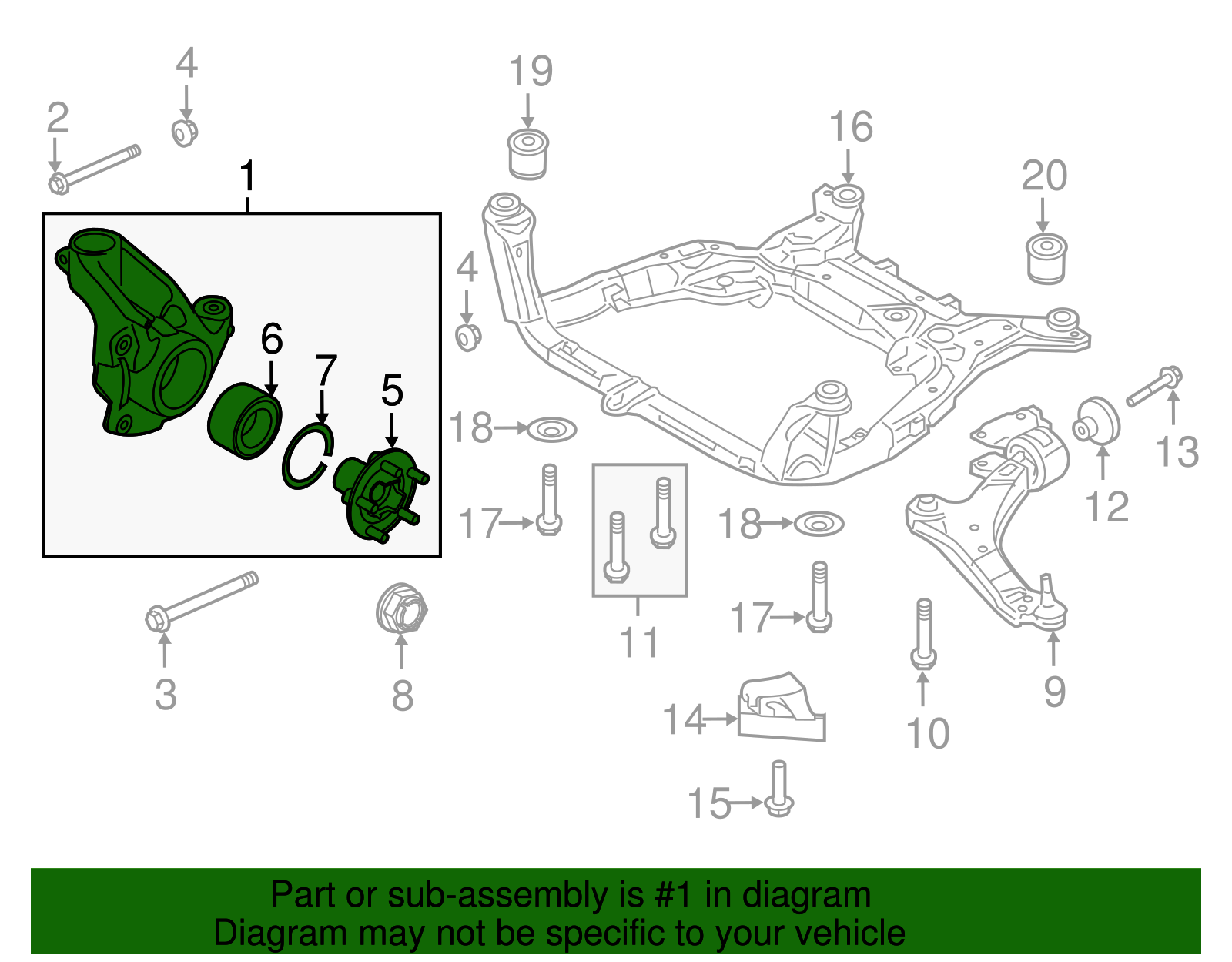 Genuine OEM Steering Knuckle Part# LR087153 Fits 2012-2019 Land Rover ...